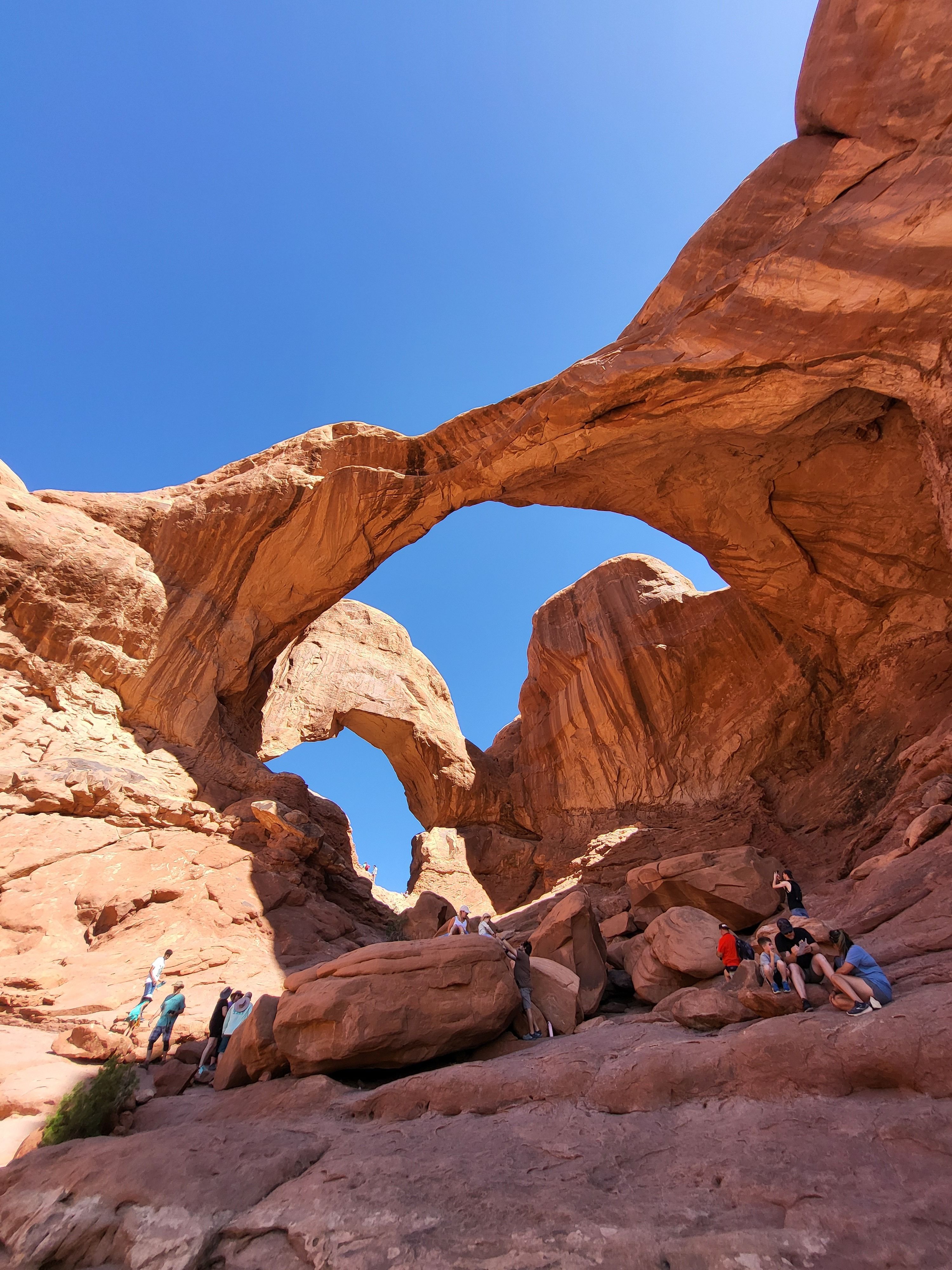 Majestuosa Vista Del Double Arch En El Parque Nacional Arches · Foto de ...