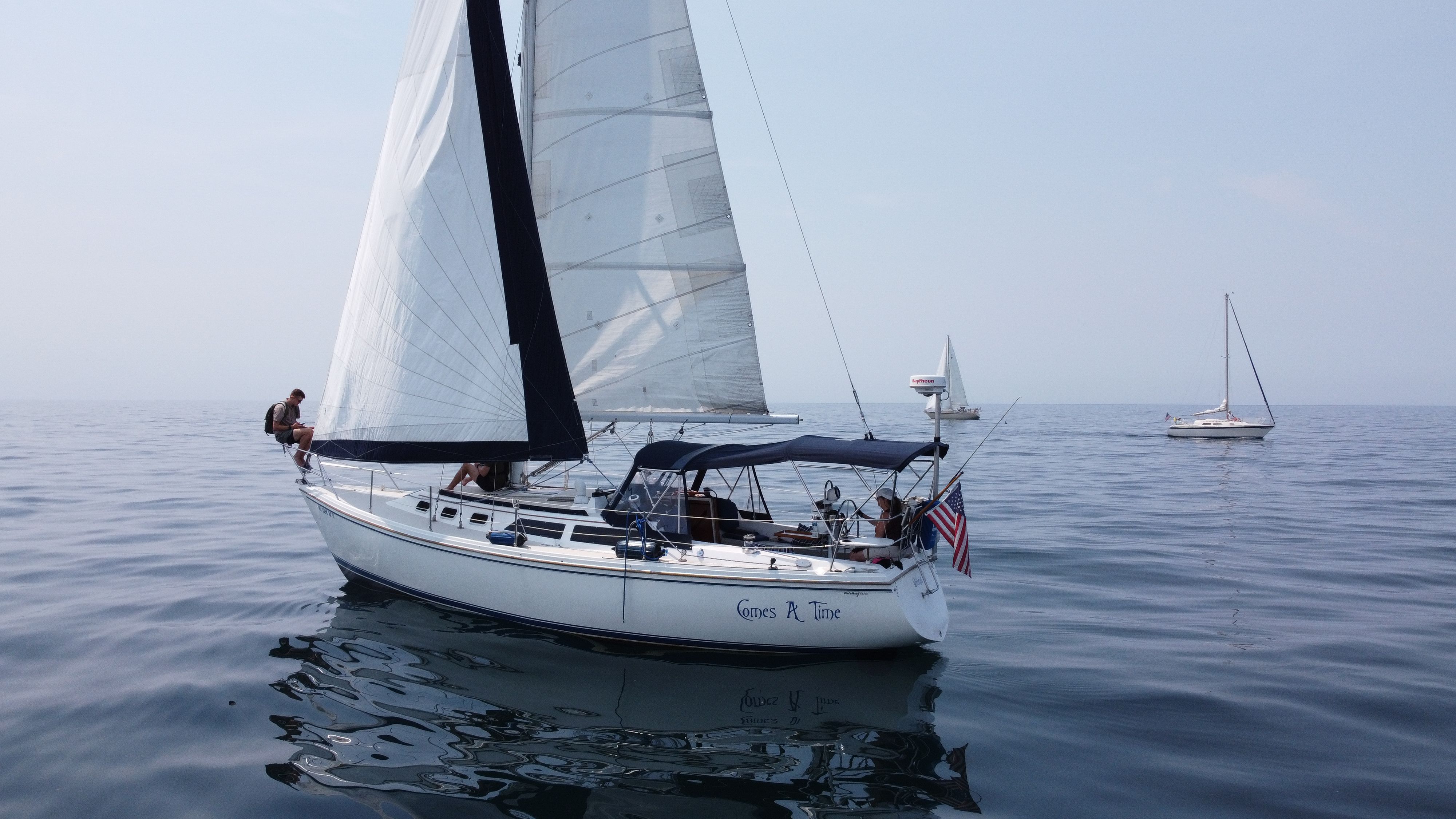 Sailboat on Calm Waters of Lake Michigan · Free Stock Photo