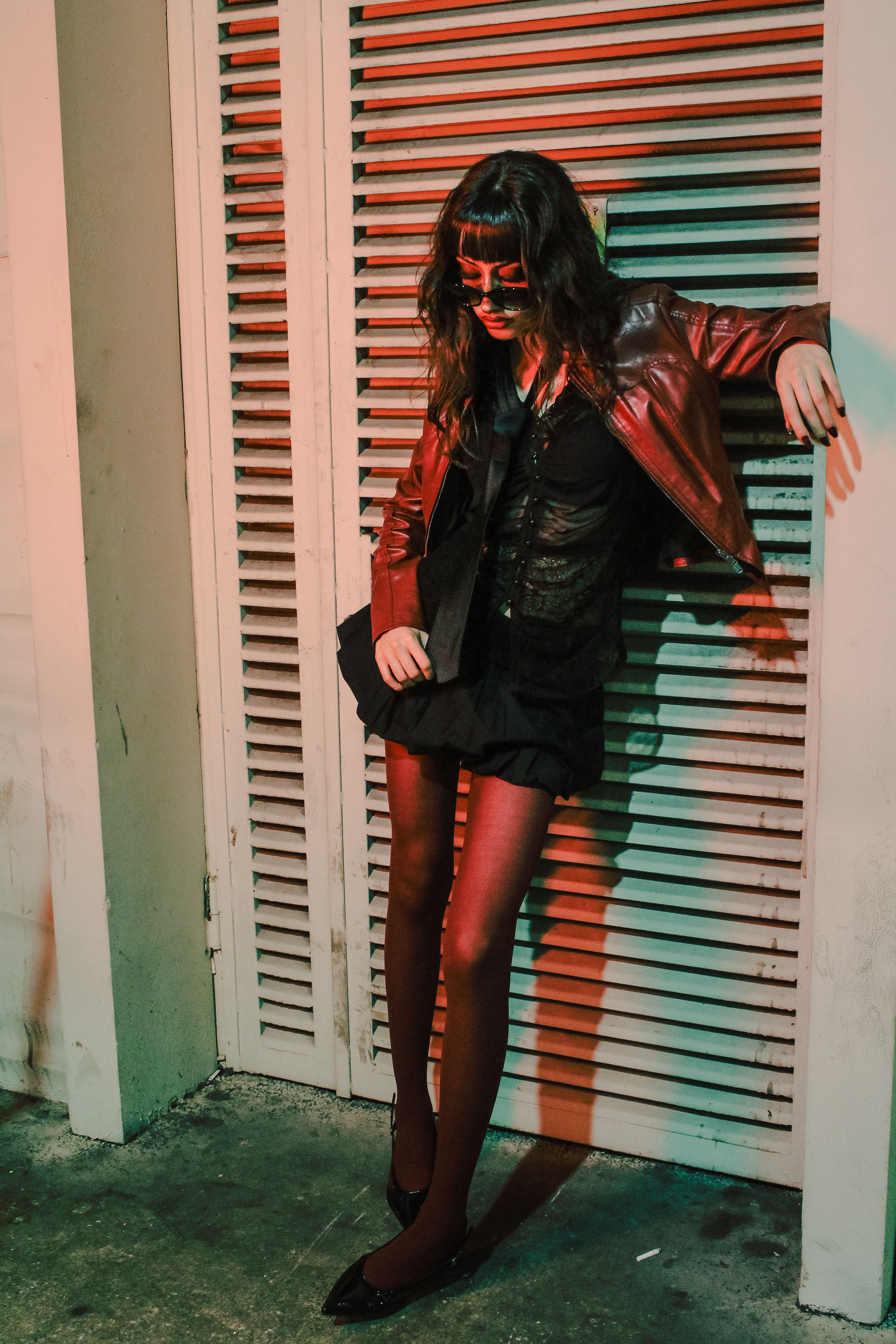Edgy Fashion Portrait with Red Lighting · Free Stock Photo