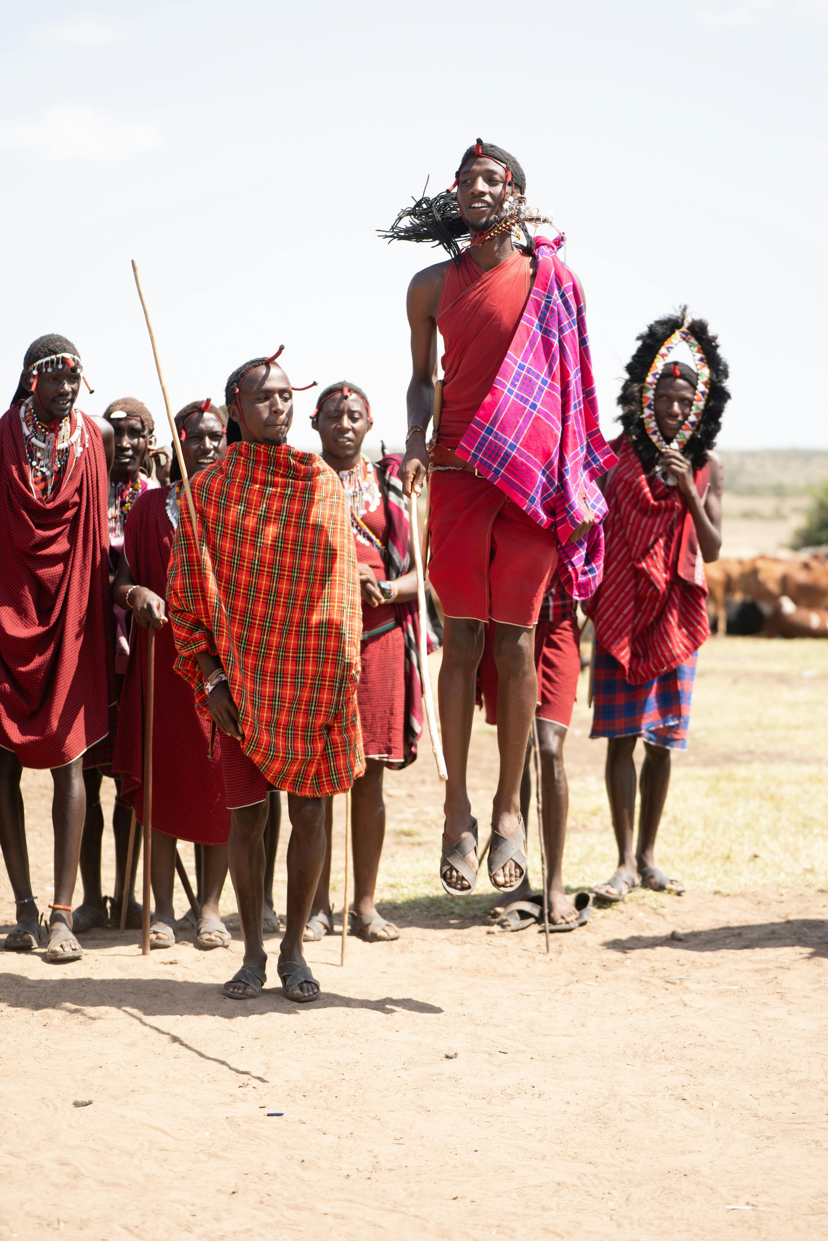 Traditional Maasai Jumping Dance in Kenya · Free Stock Photo