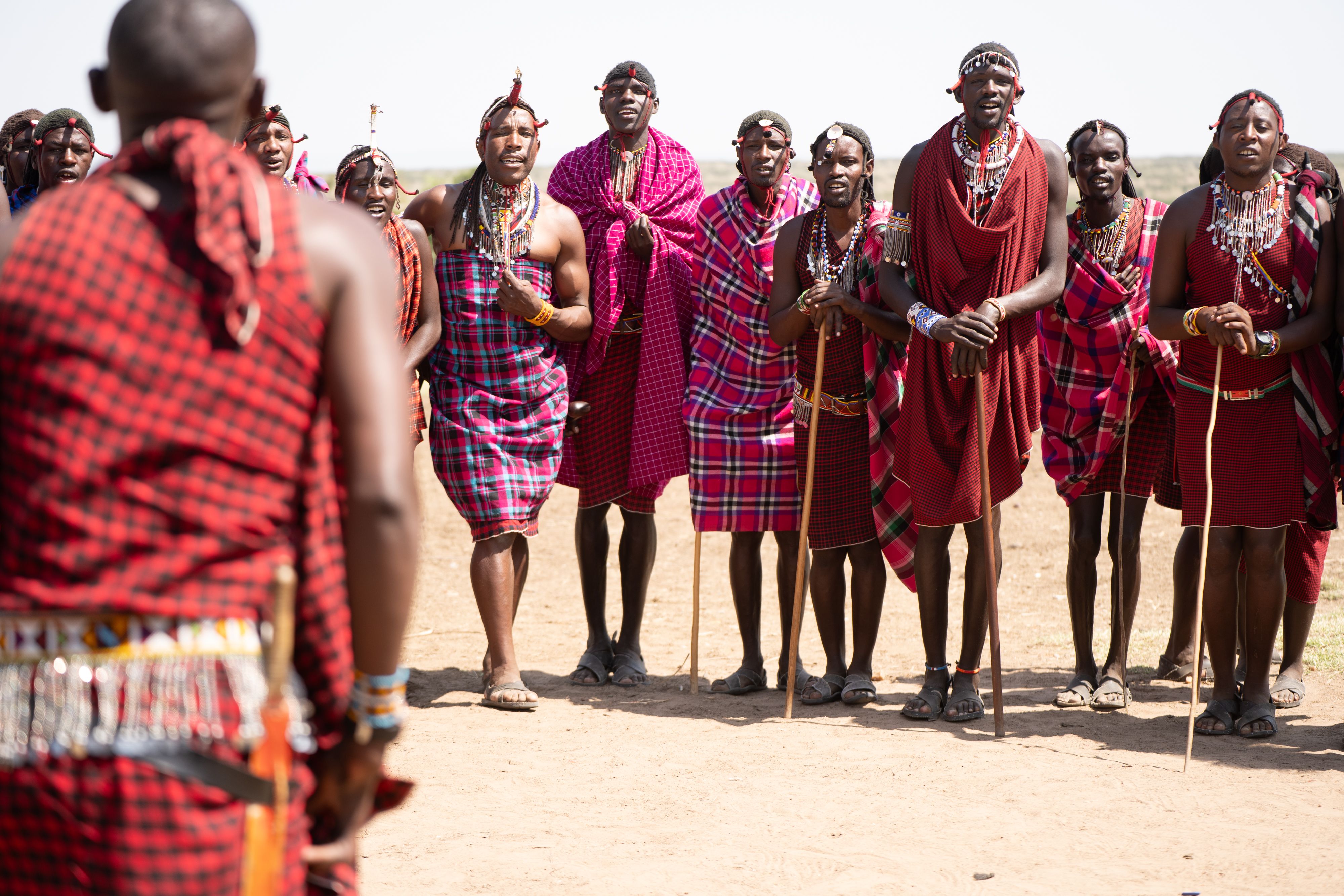 Maasai Tribe Singing in Traditional Attire · Free Stock Photo