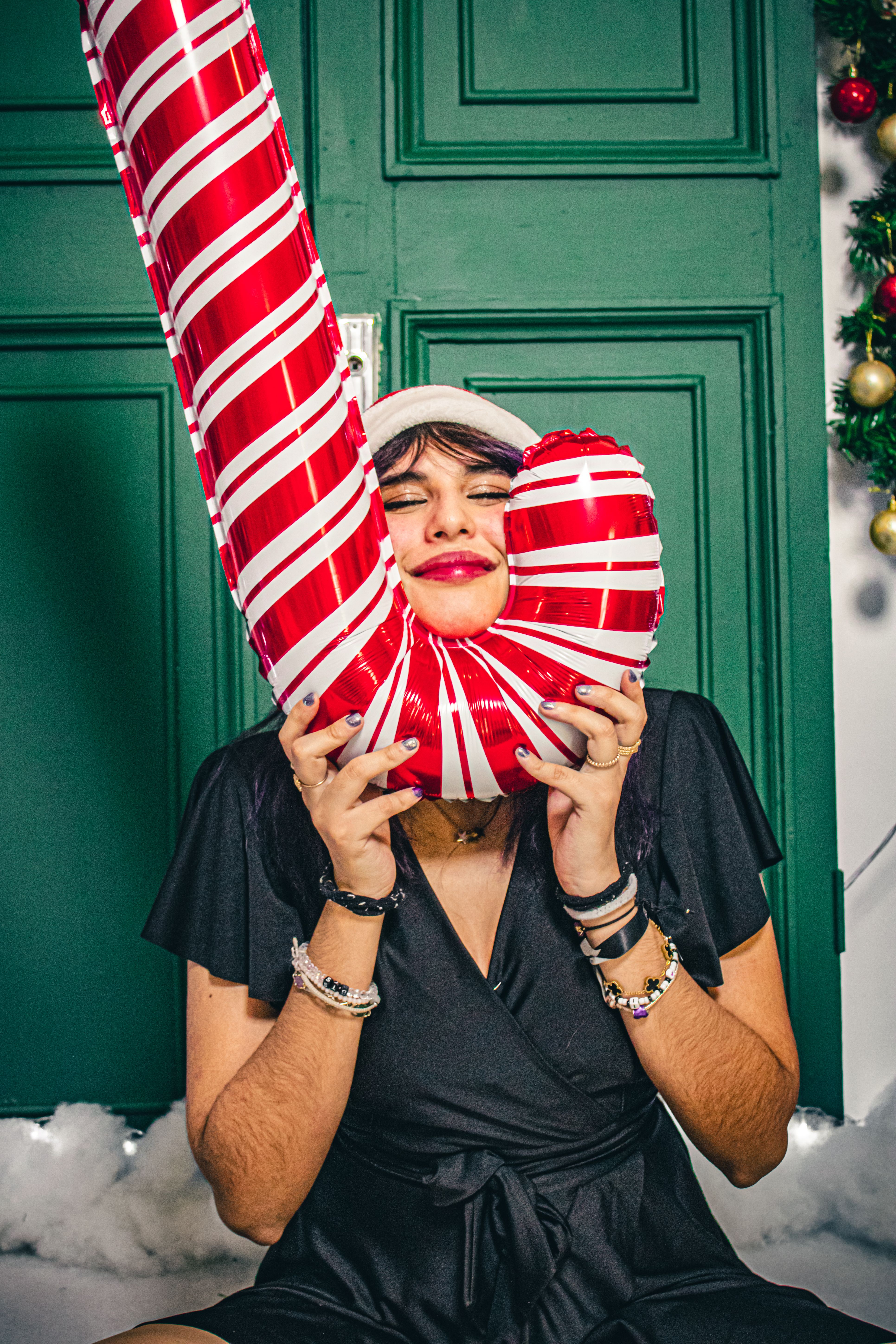 Festive Joy with Giant Candy Cane in Mexico City · Free Stock Photo