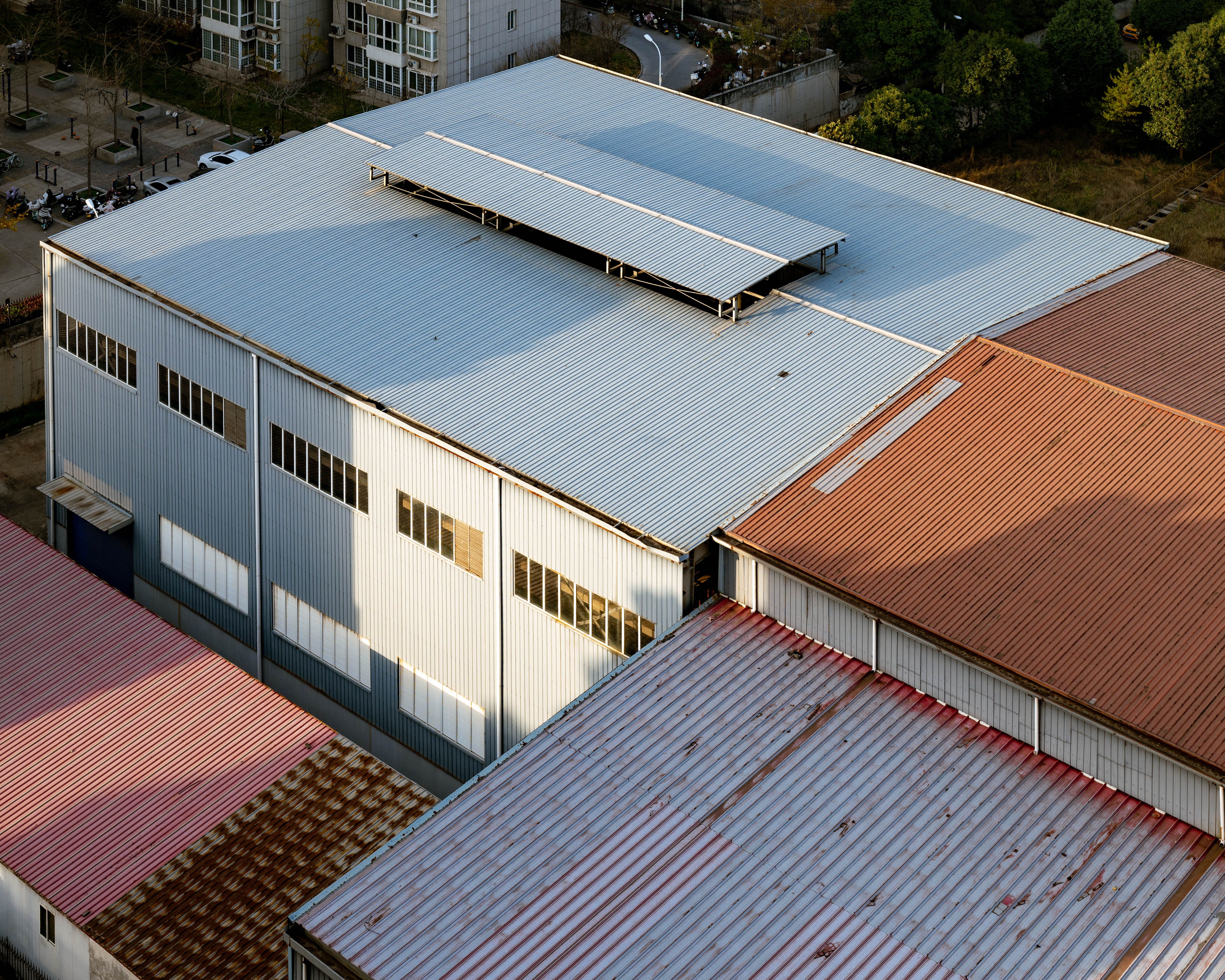 Aerial View of Industrial Building Roofs in Luoyang · Free Stock Photo