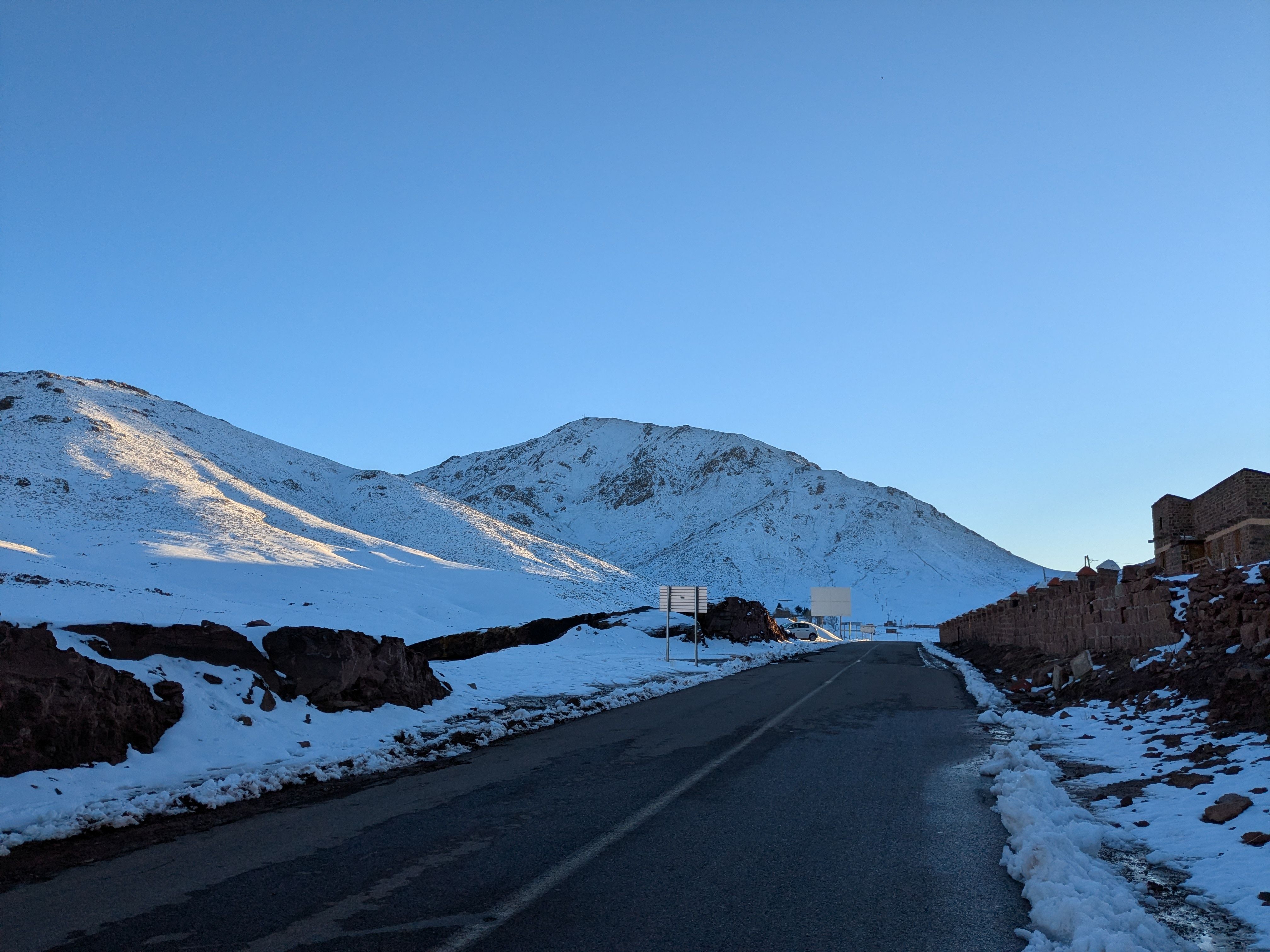 Snowy Mountain Road in Winter Landscape · Free Stock Photo