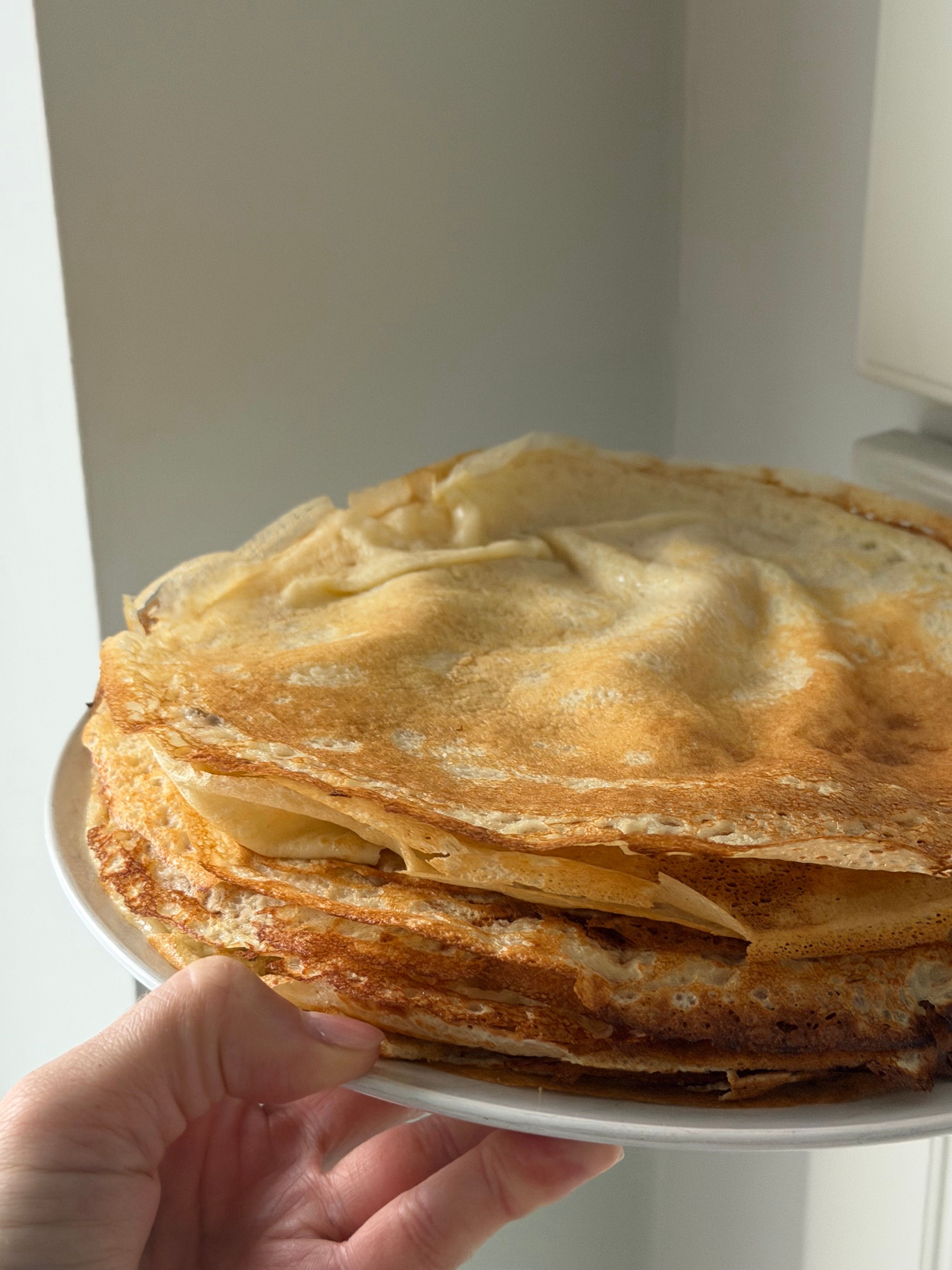 Stack of Fresh Homemade Crepes on Plate · Free Stock Photo