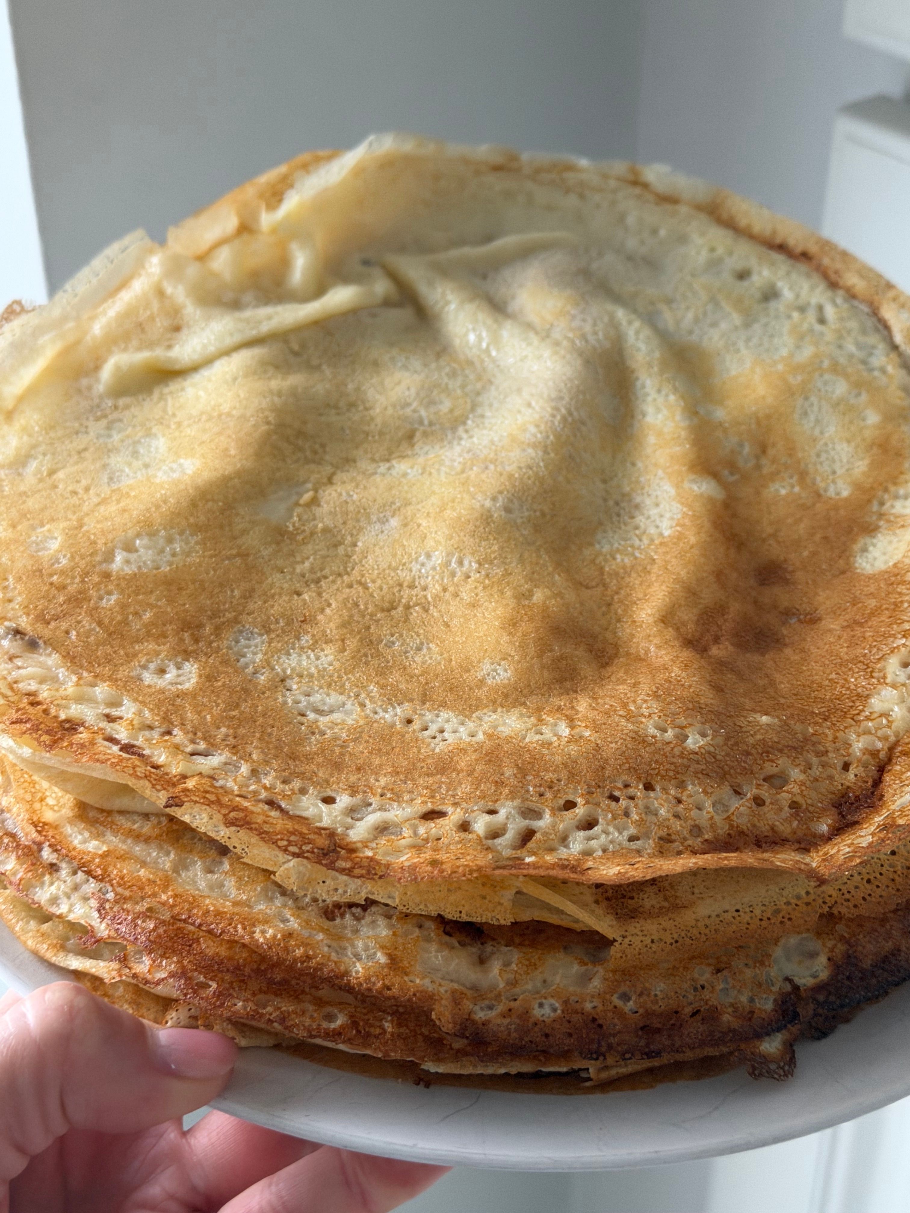 Stack of Fresh Homemade Crepes on Plate · Free Stock Photo