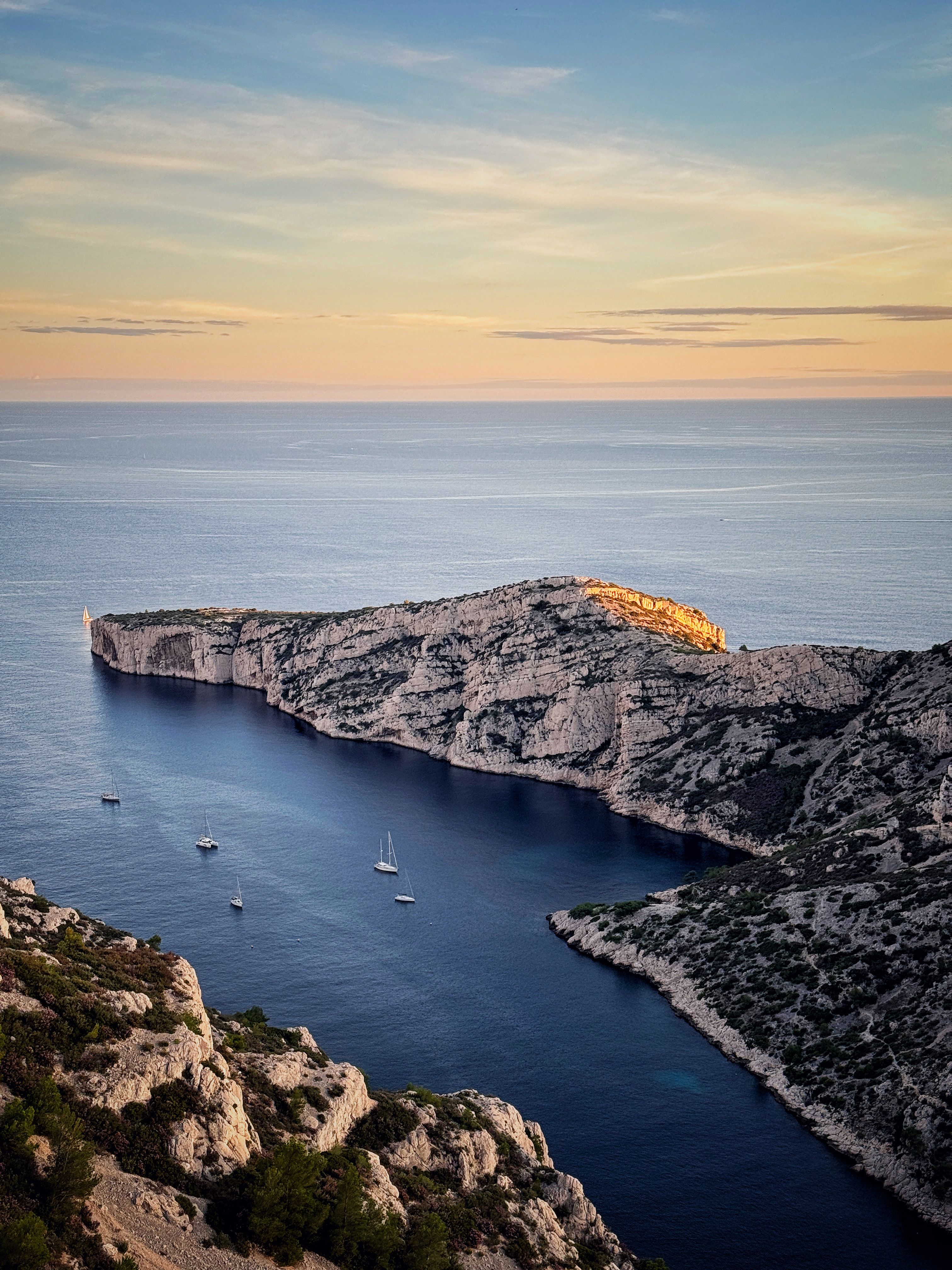 Scenic View of Calanques National Park at Sunset · Free Stock Photo