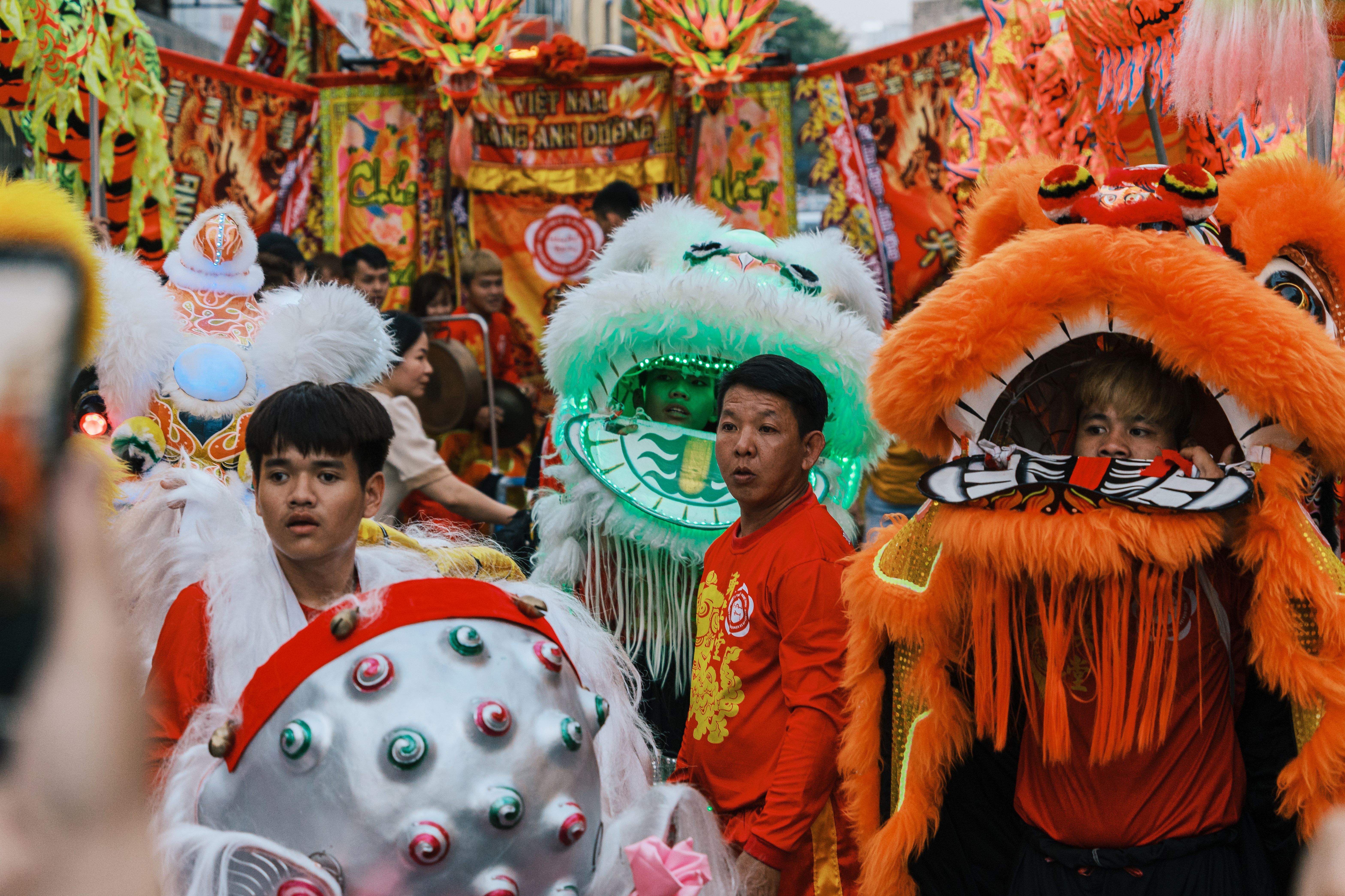 Vibrant Lion Dance Celebration Parade · Free Stock Photo