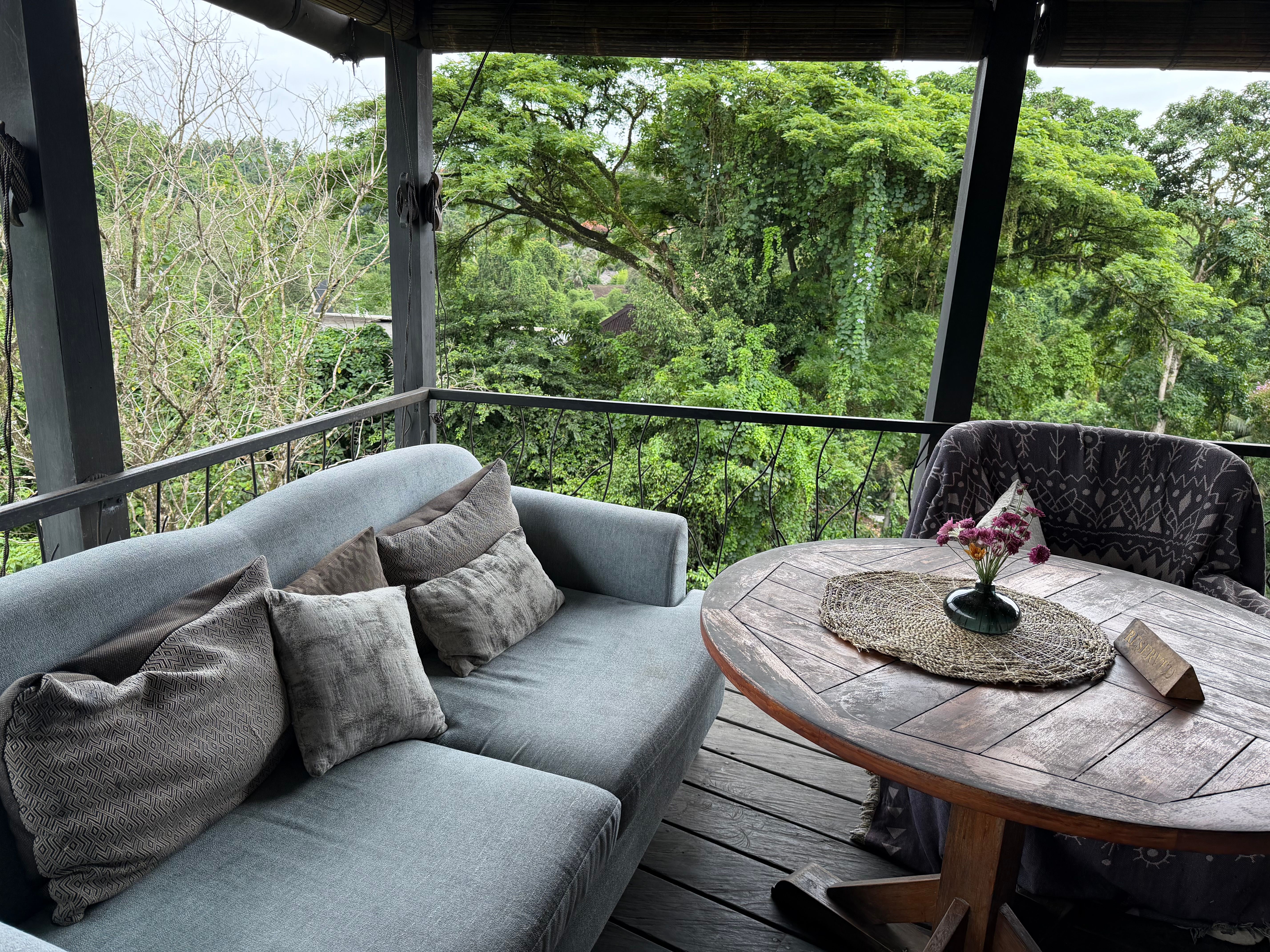 Cozy Terrace Overlooking Lush Greenery Outdoors · Free Stock Photo