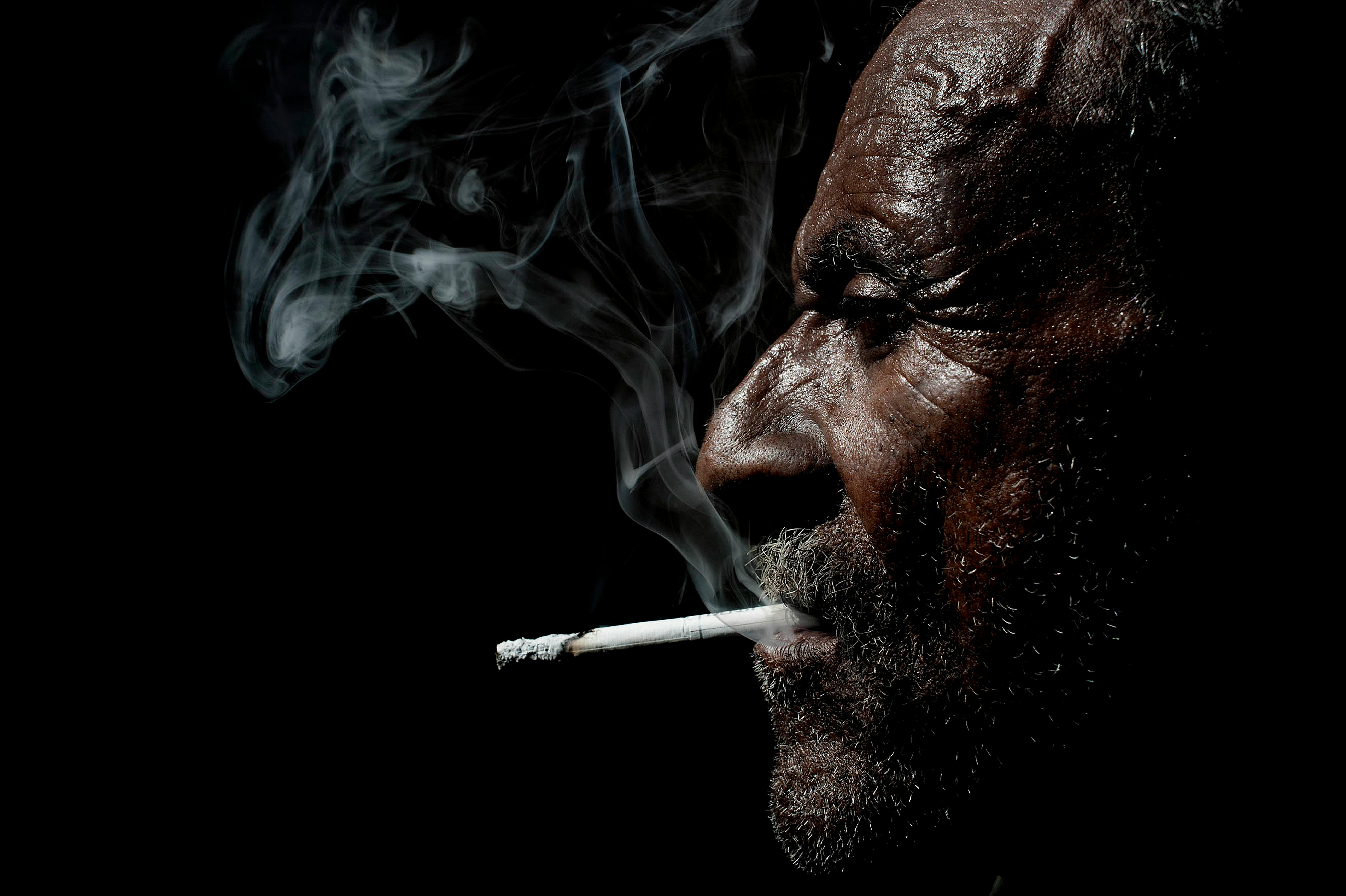 Addicted Man Smoking Cigarette · Free Stock Photo