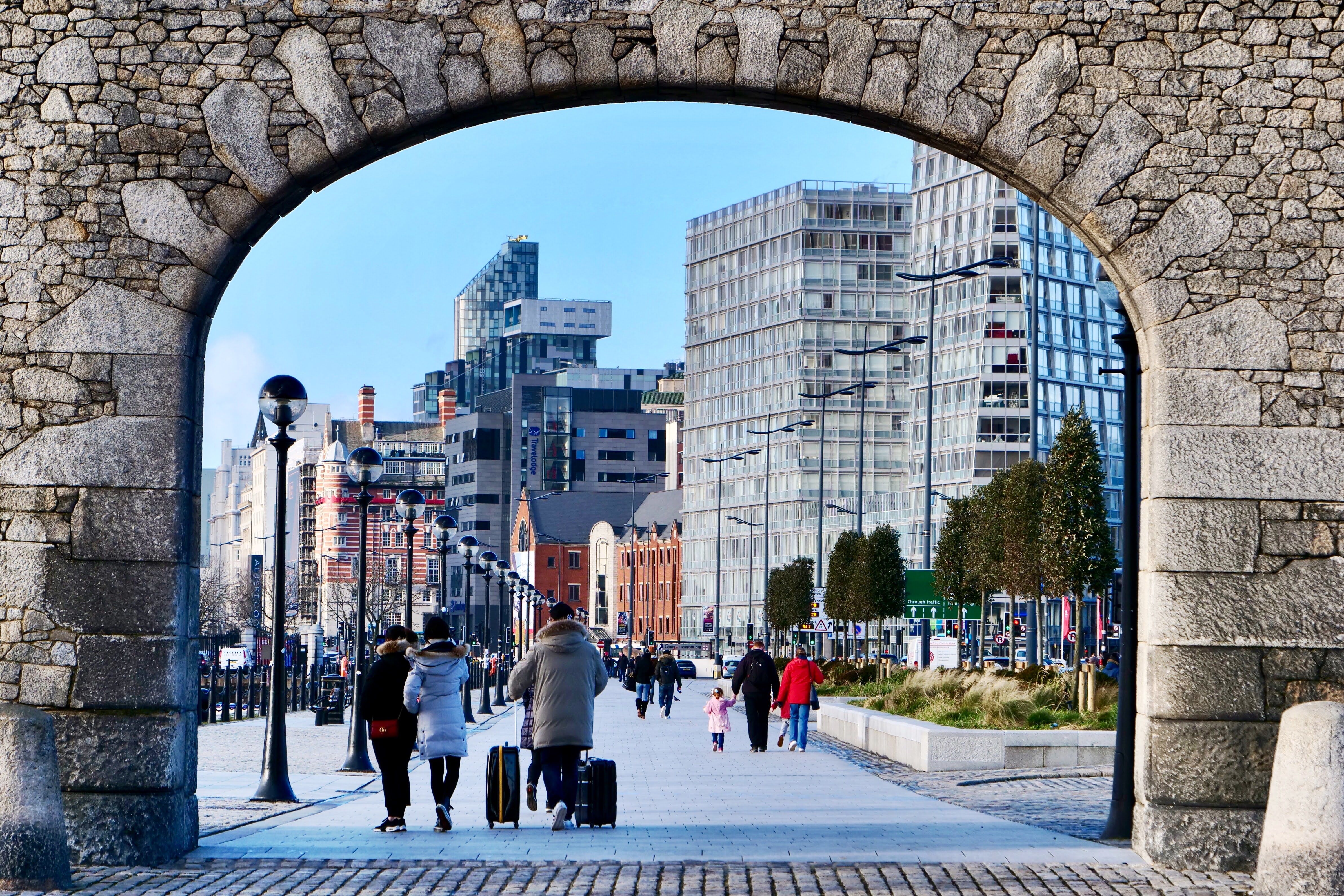 Stone Arch View of Liverpool Waterfront · Free Stock Photo