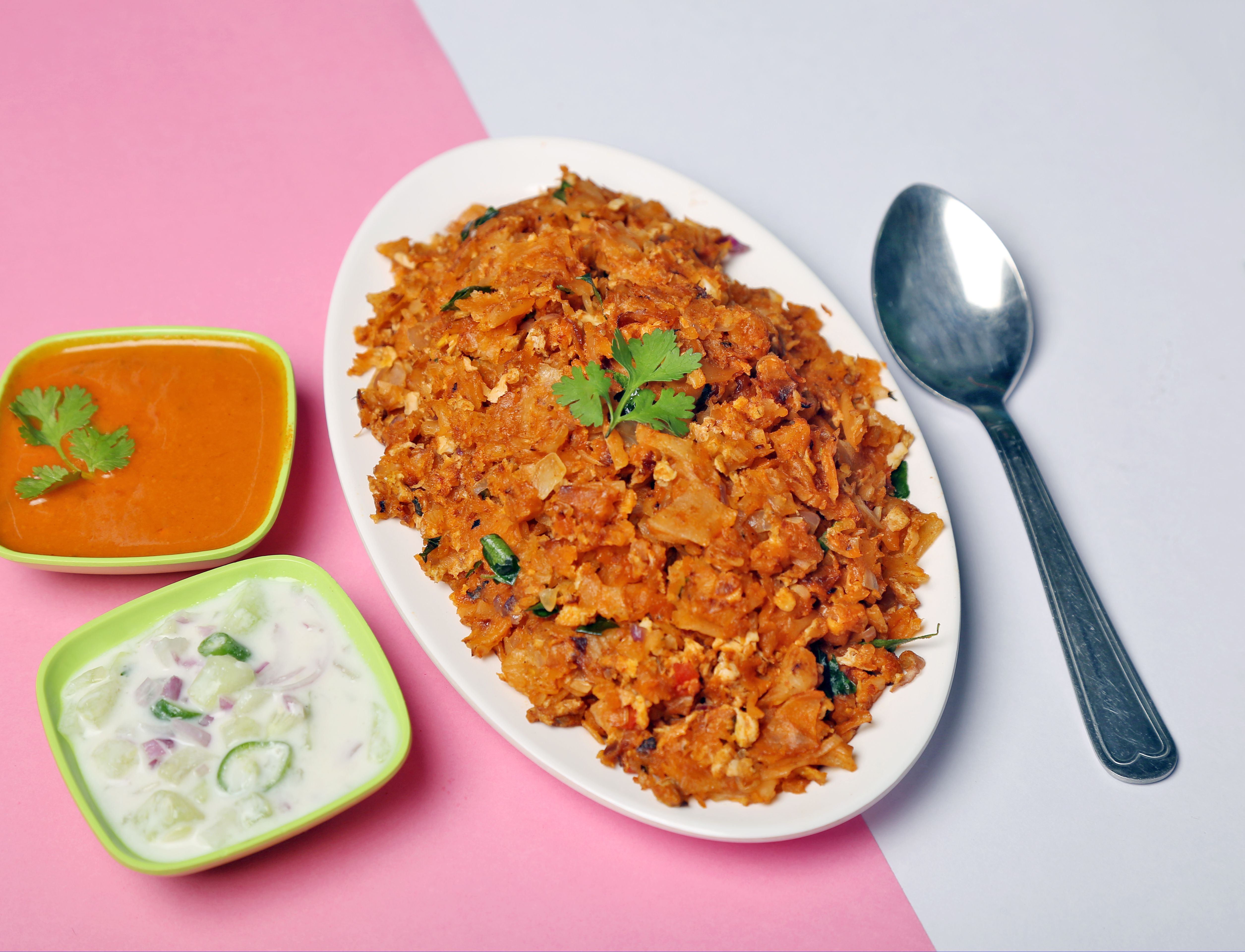 Delicious Indian Kothu Parotta with Sides · Free Stock Photo