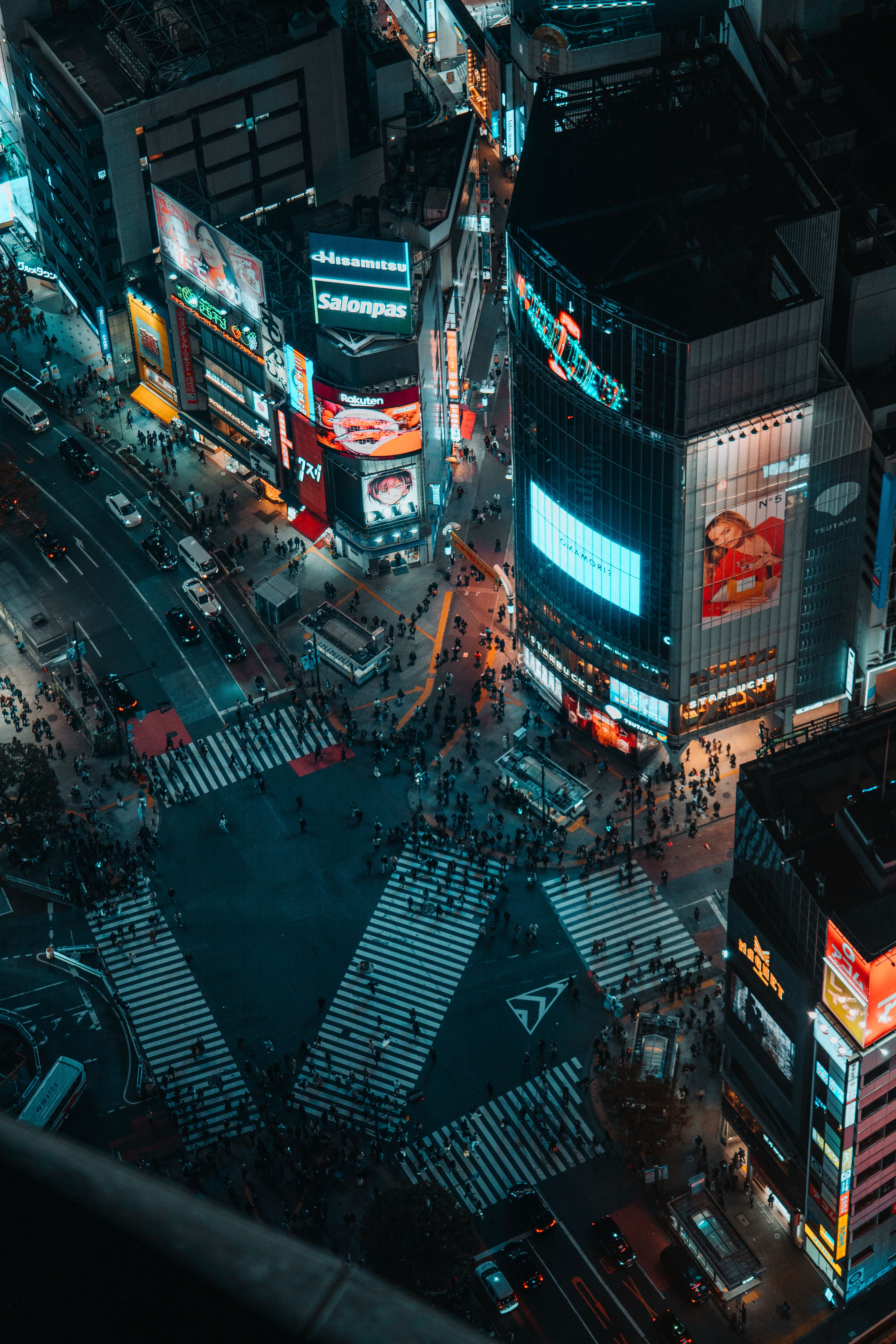 Tokyo's Vibrant Shibuya at Night: Aerial View · Free Stock Photo