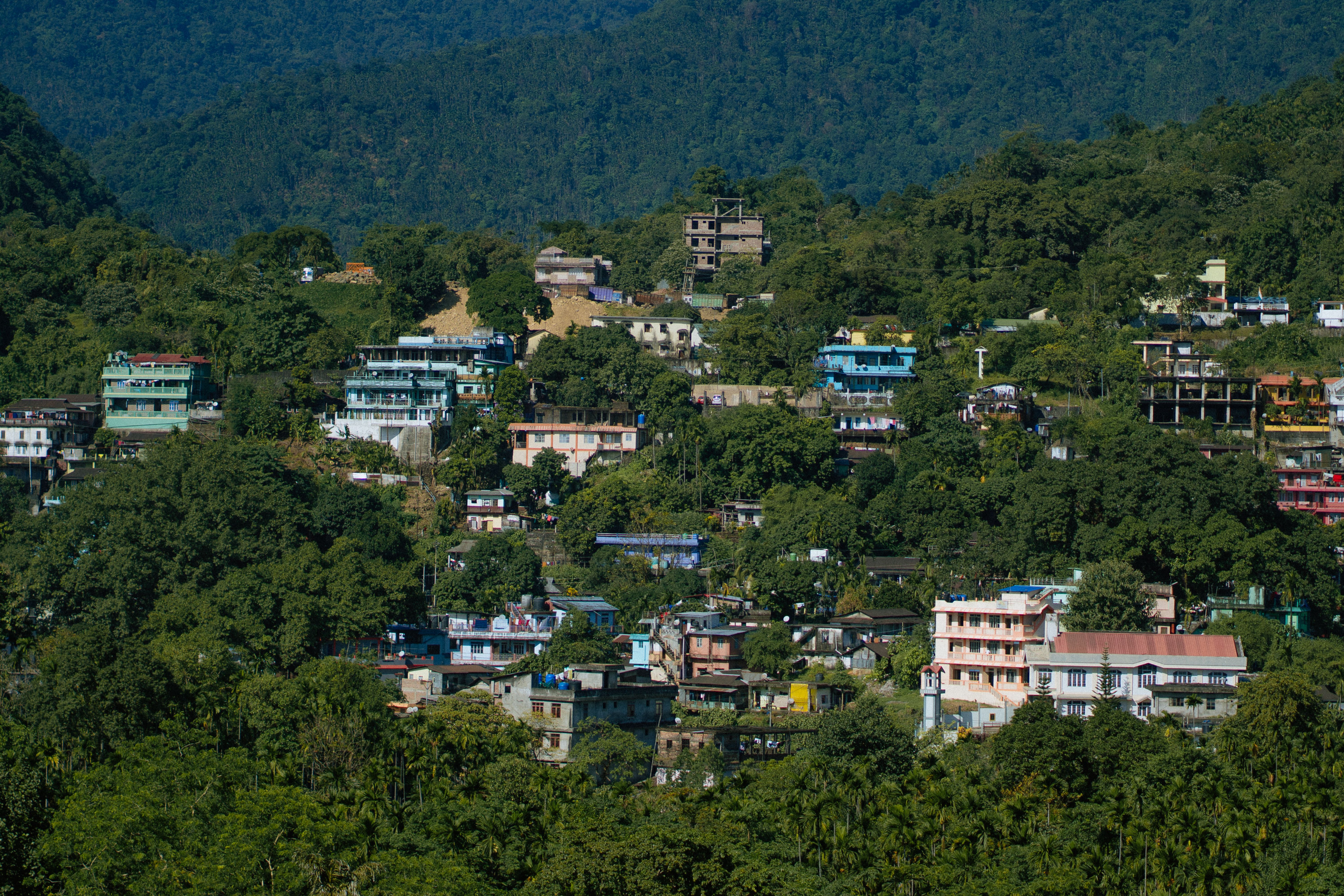 Scenic View of Mountain Village in Lush Forest · Free Stock Photo