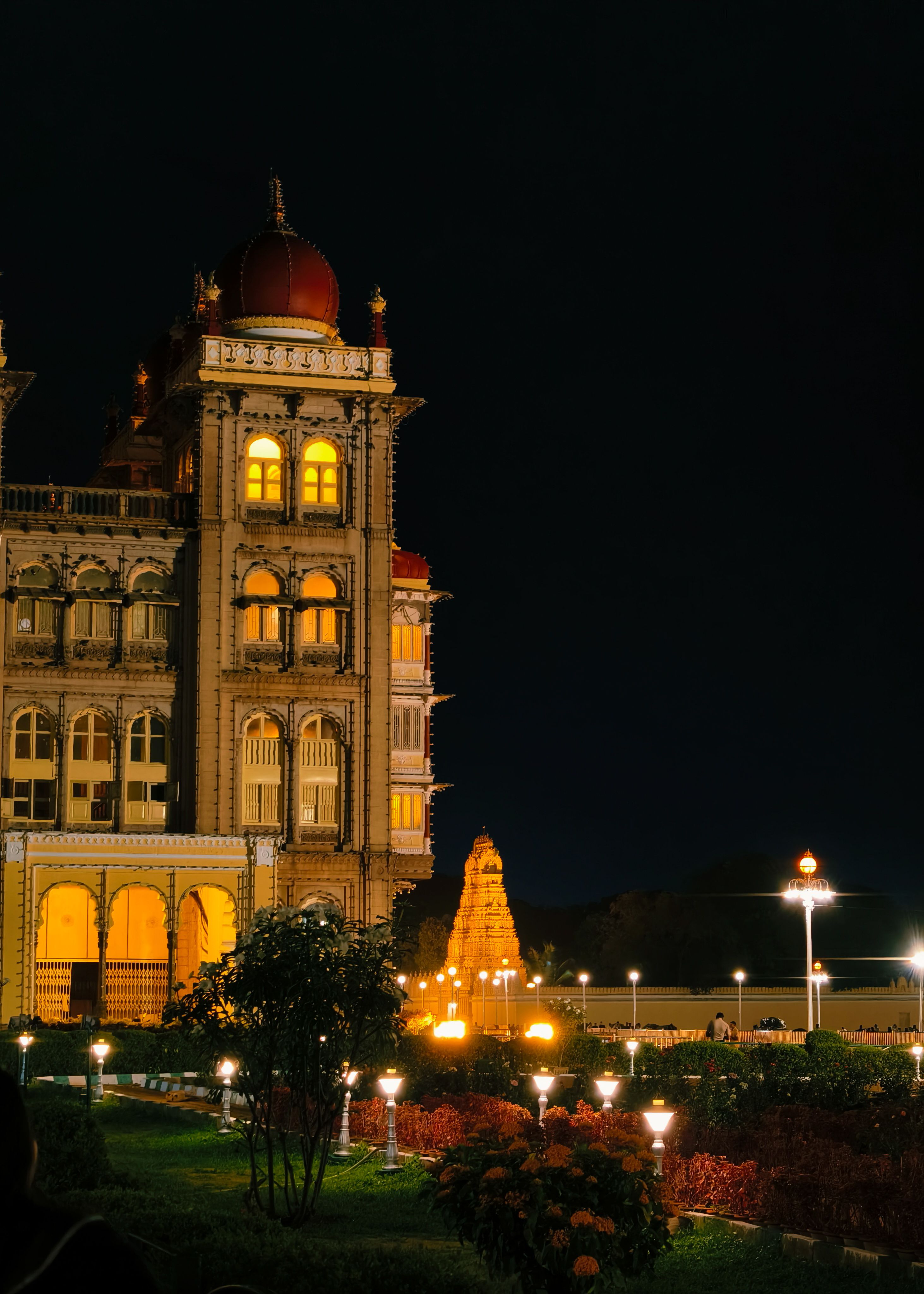 Majestic Mysore Palace Illuminated at Night · Free Stock Photo