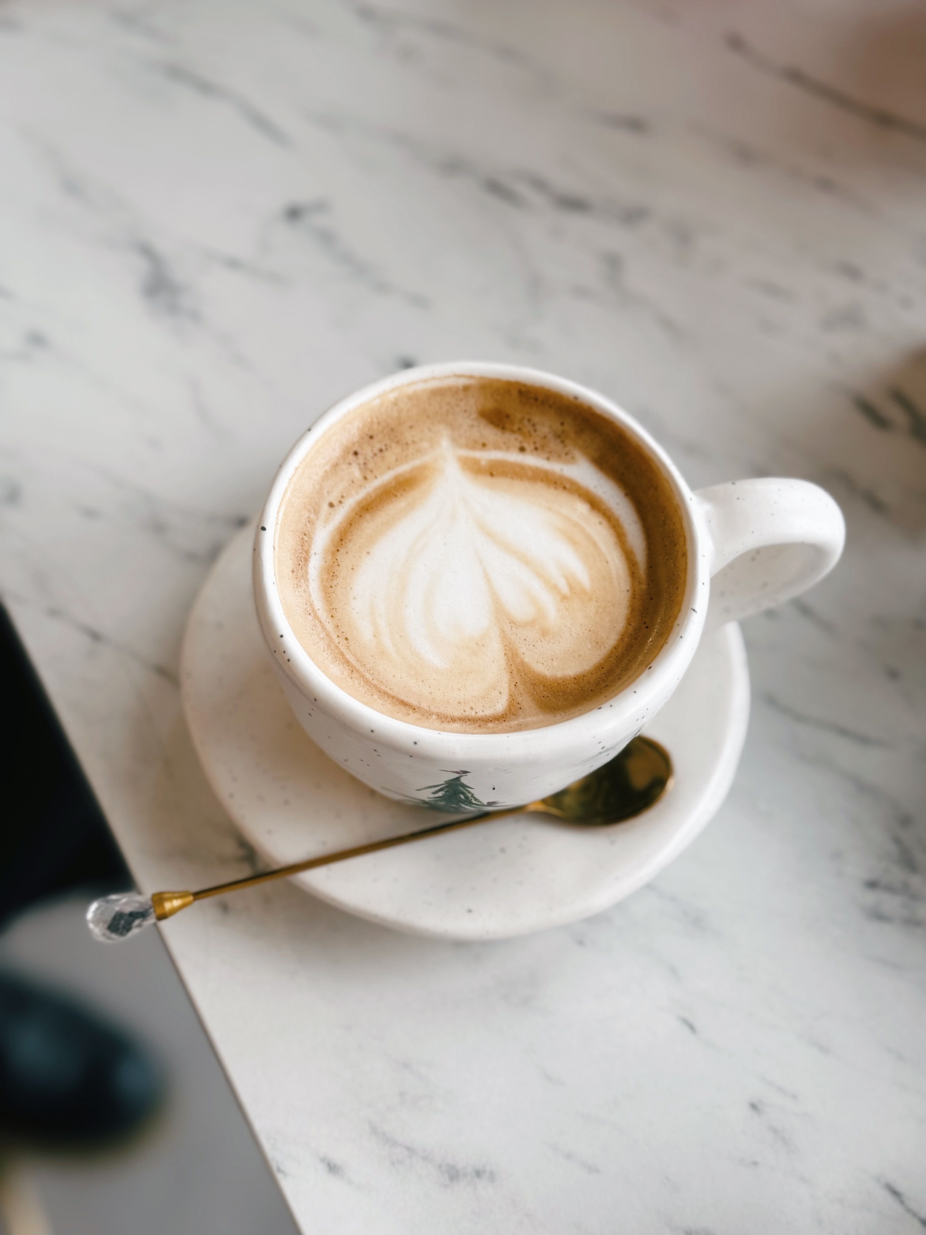Elegant Latte Art in Cozy Cafe Setting · Free Stock Photo