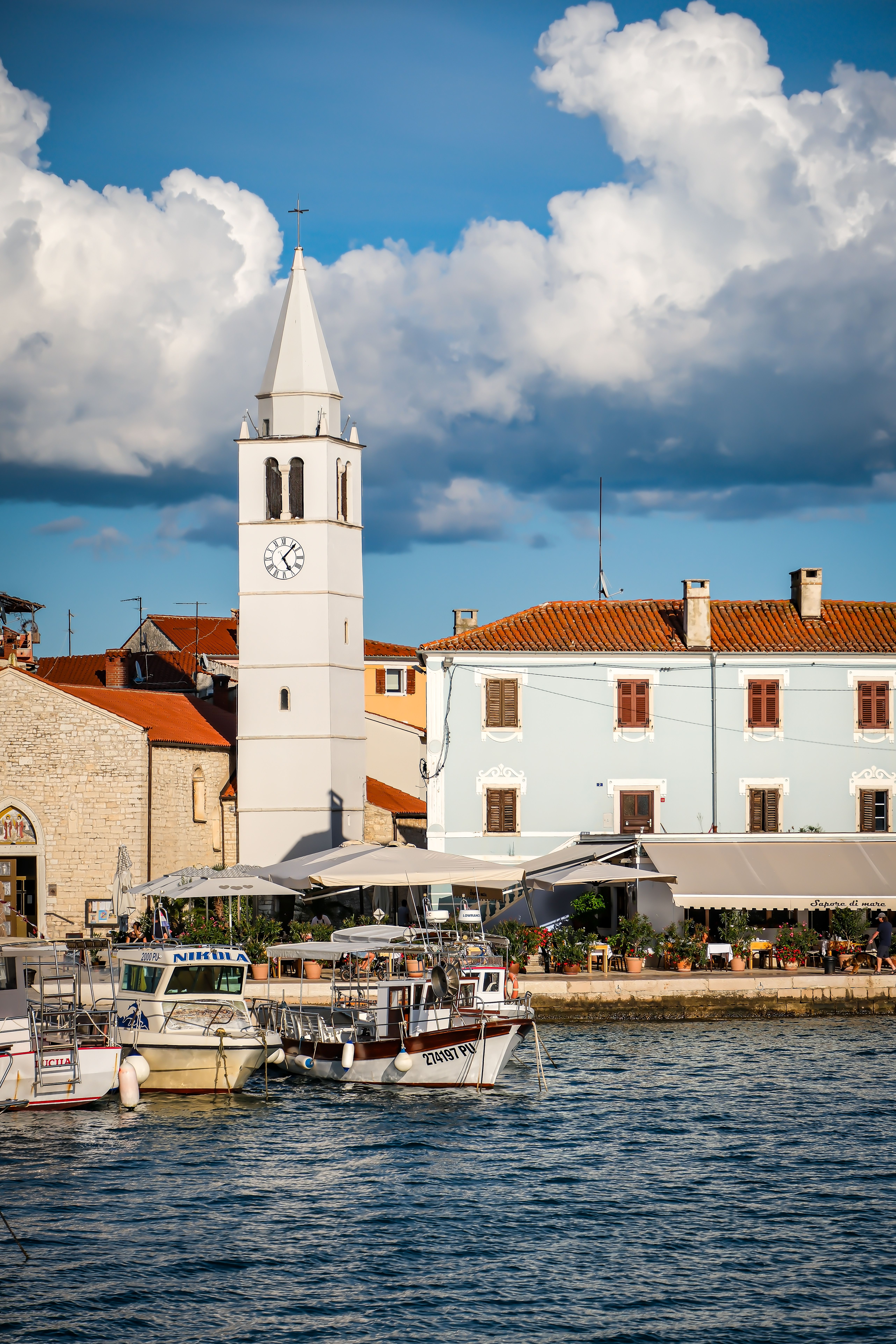 Charming Fažana Waterfront with Church Tower · Free Stock Photo