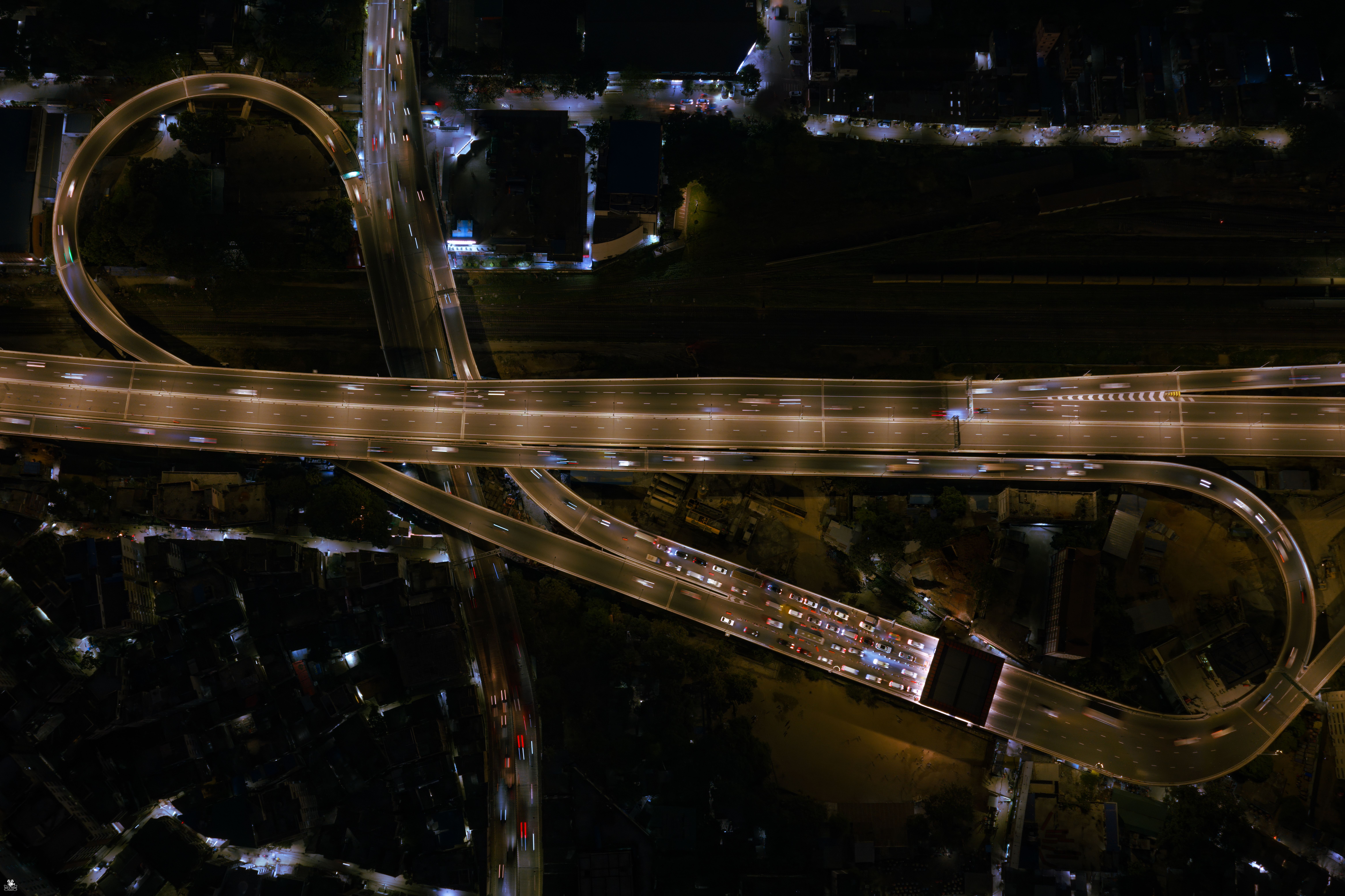 Aerial Night View of Dhaka Flyover Highway · Free Stock Photo