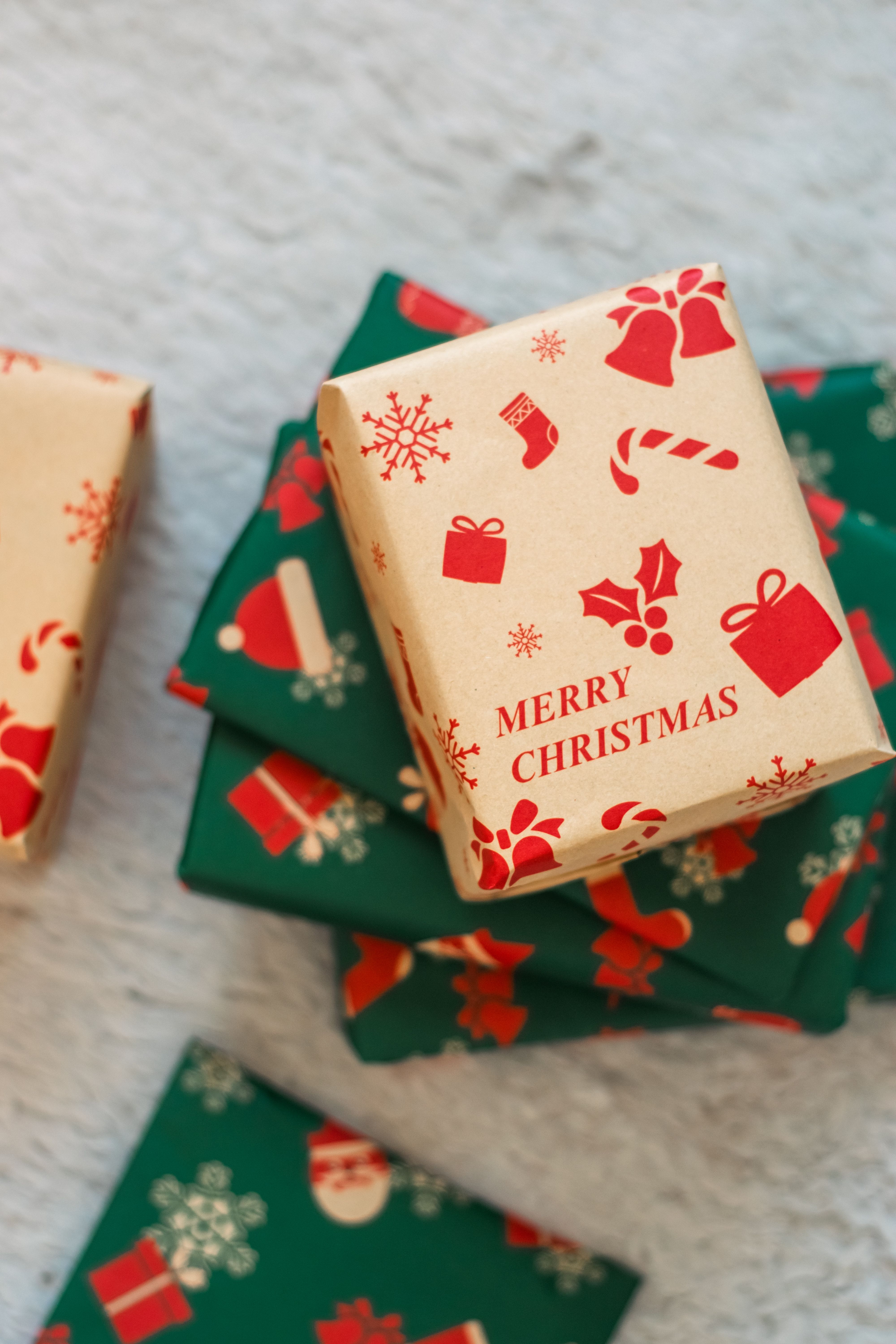 Christmas Gift Boxes with Festive Wrapping · Free Stock Photo