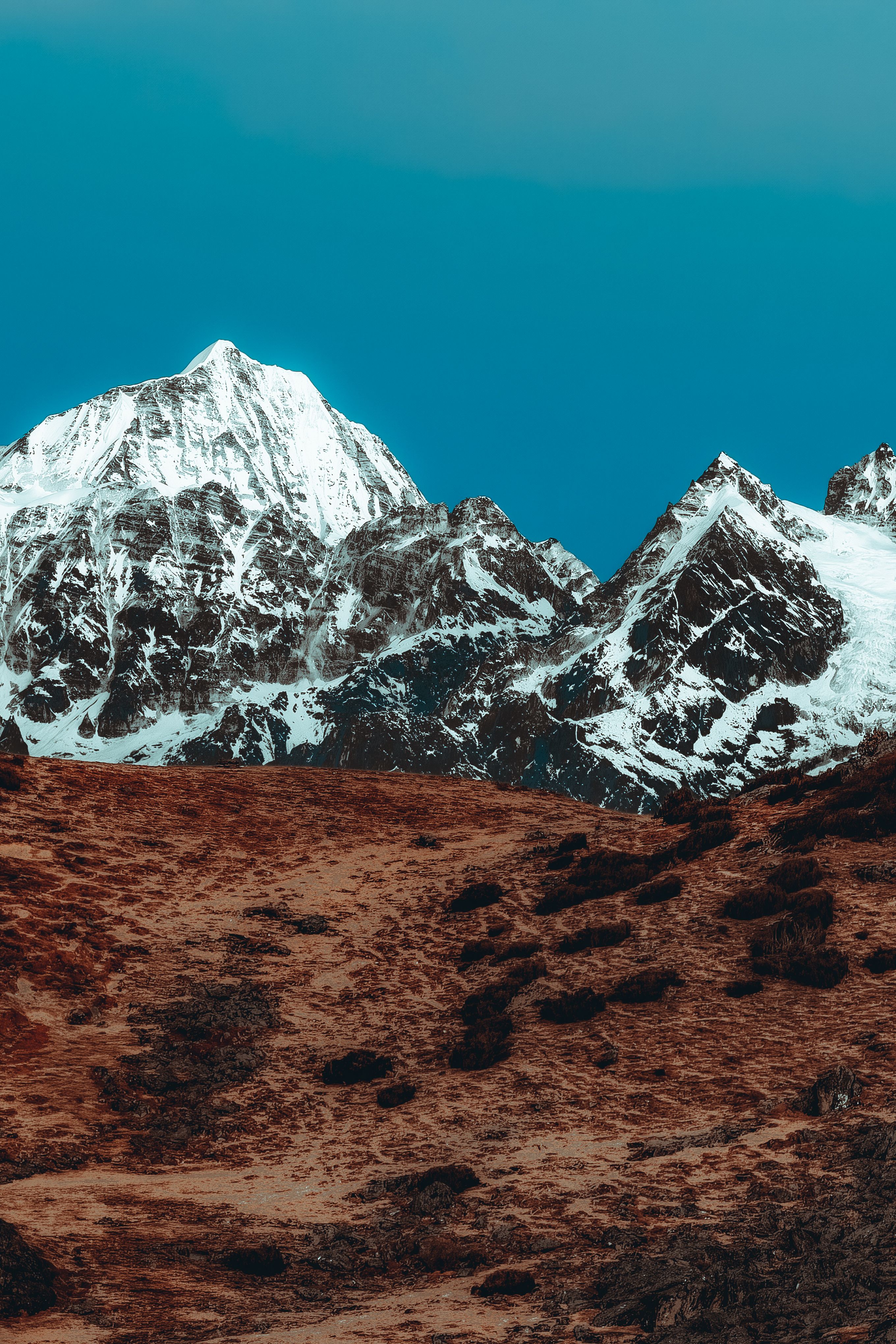 Stunning Himalayan Peaks under Clear Blue Sky · Free Stock Photo
