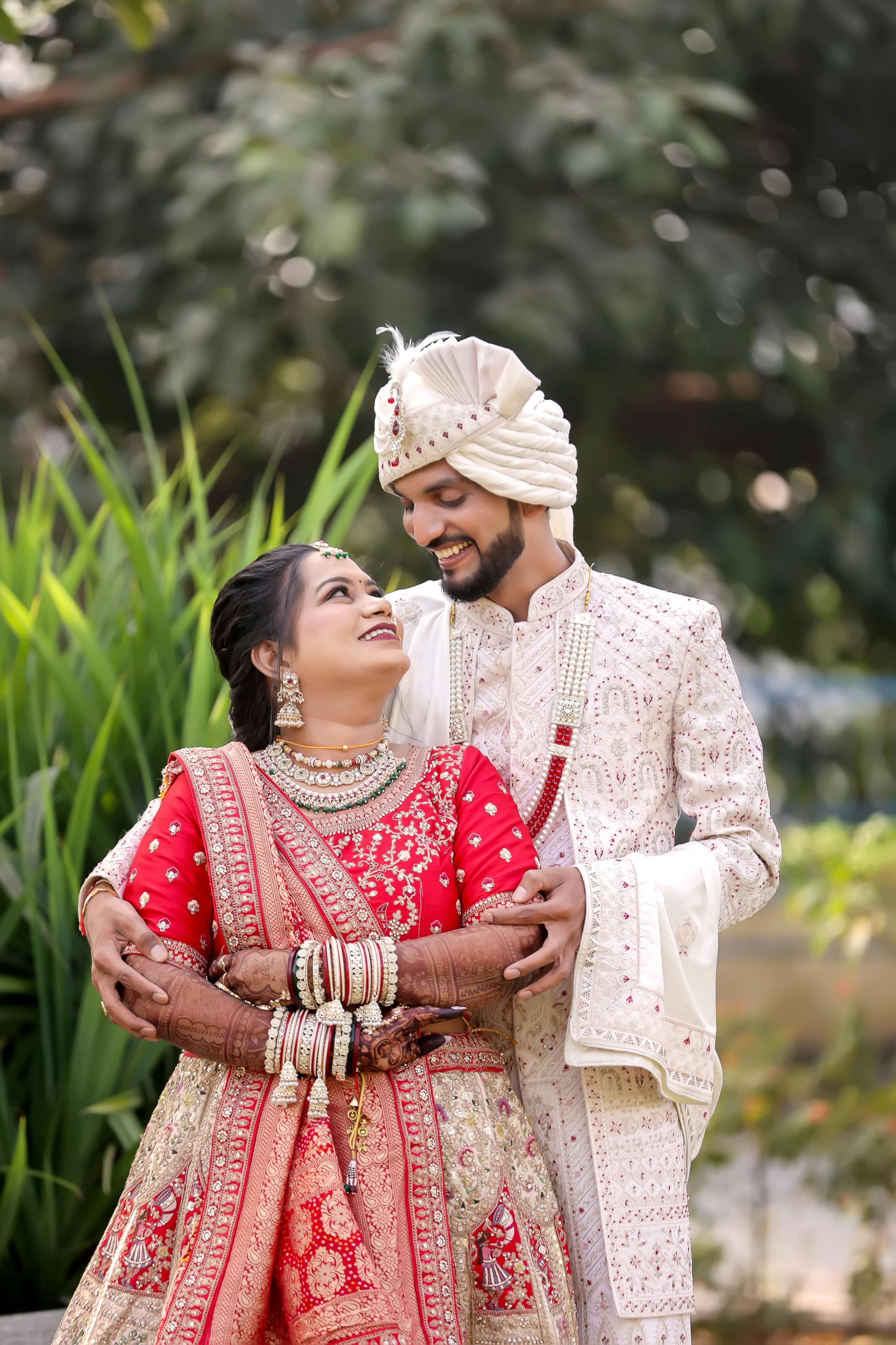 Beautiful Indian Wedding Couple Outdoors · Free Stock Photo