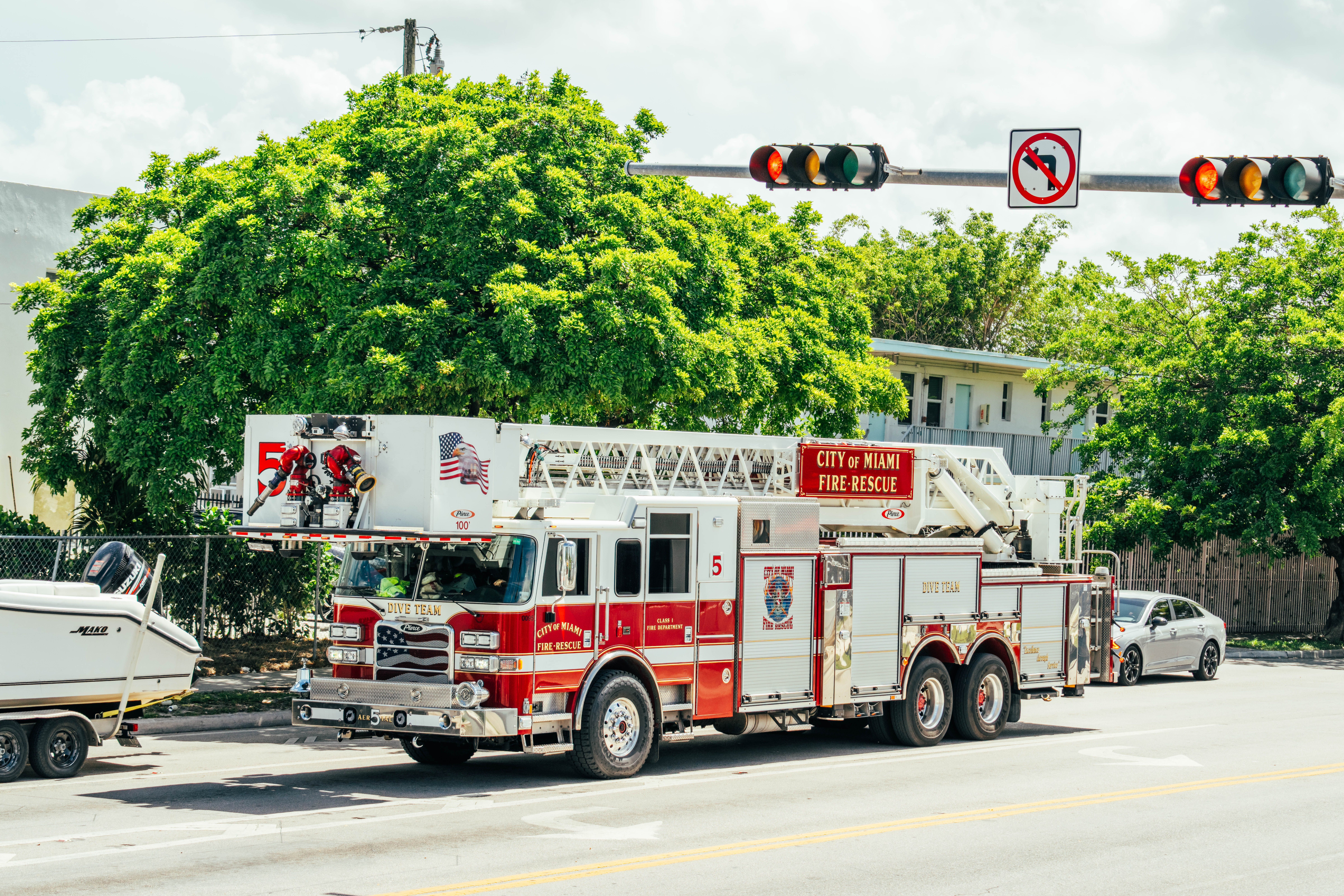 City of Miami Fire-Rescue Truck in Action · Free Stock Photo