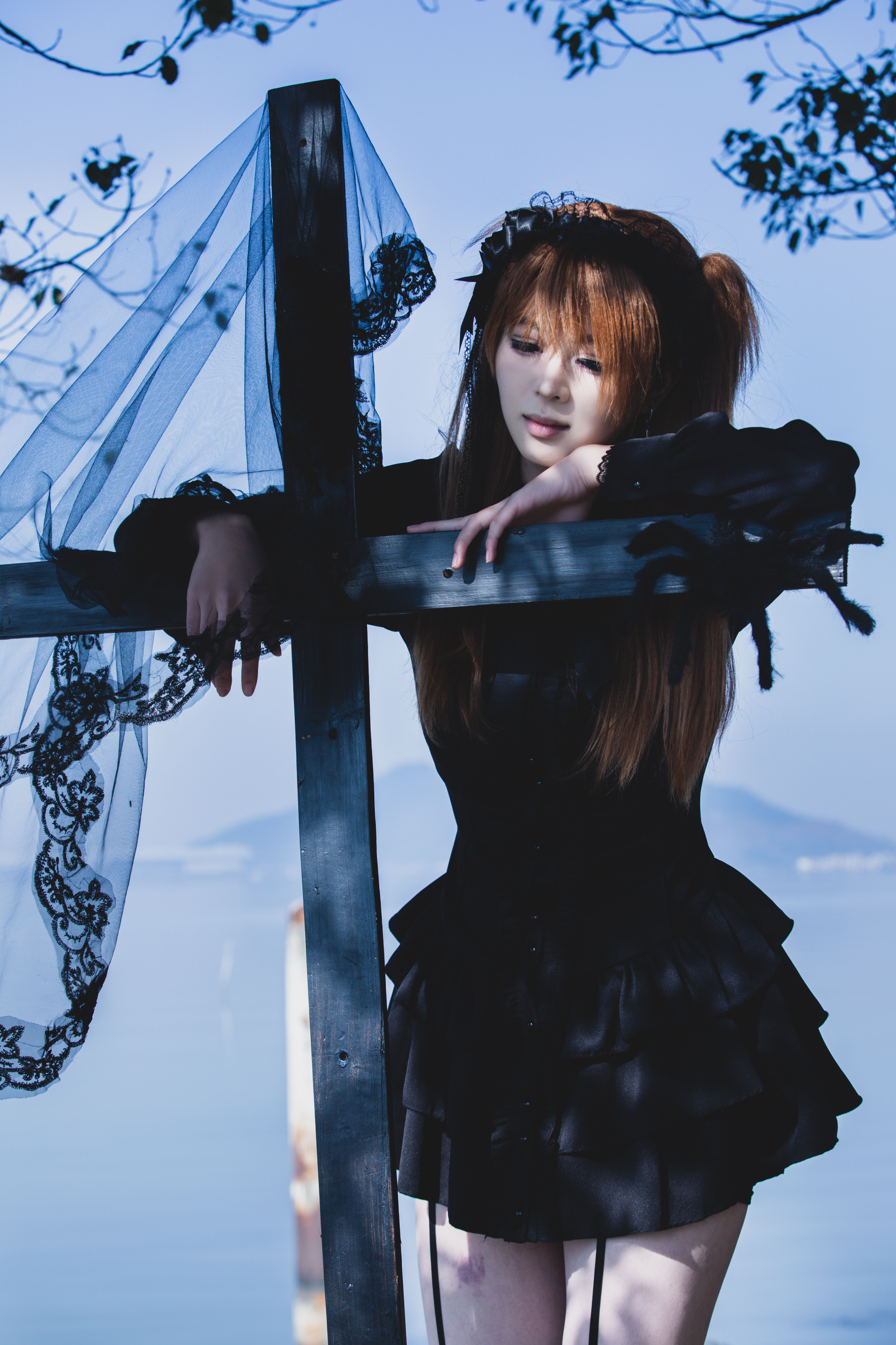 Elegant Gothic Fashion Portrait by Lake · Free Stock Photo