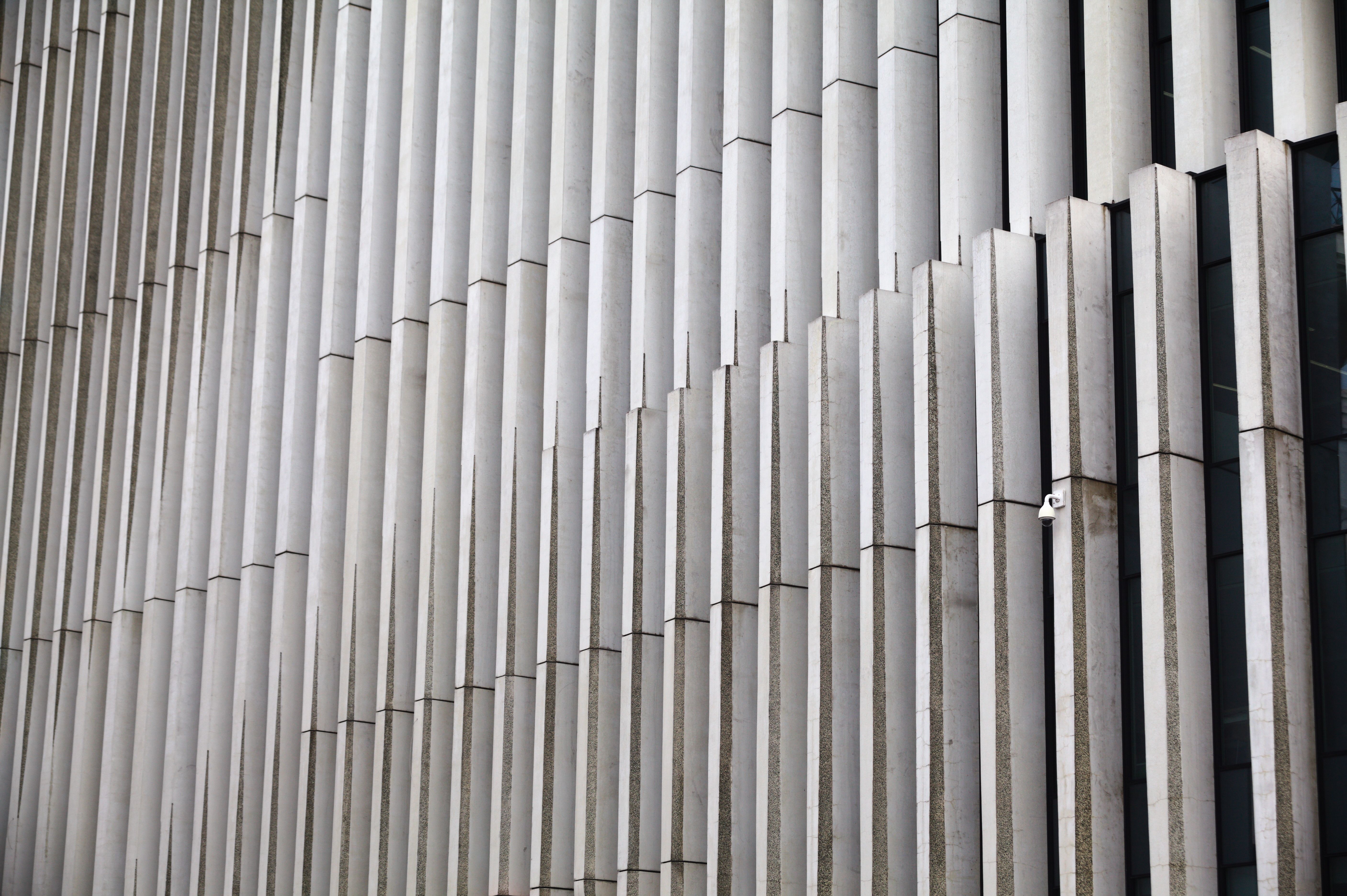 Modern Architectural Facade with Vertical Panels · Free Stock Photo