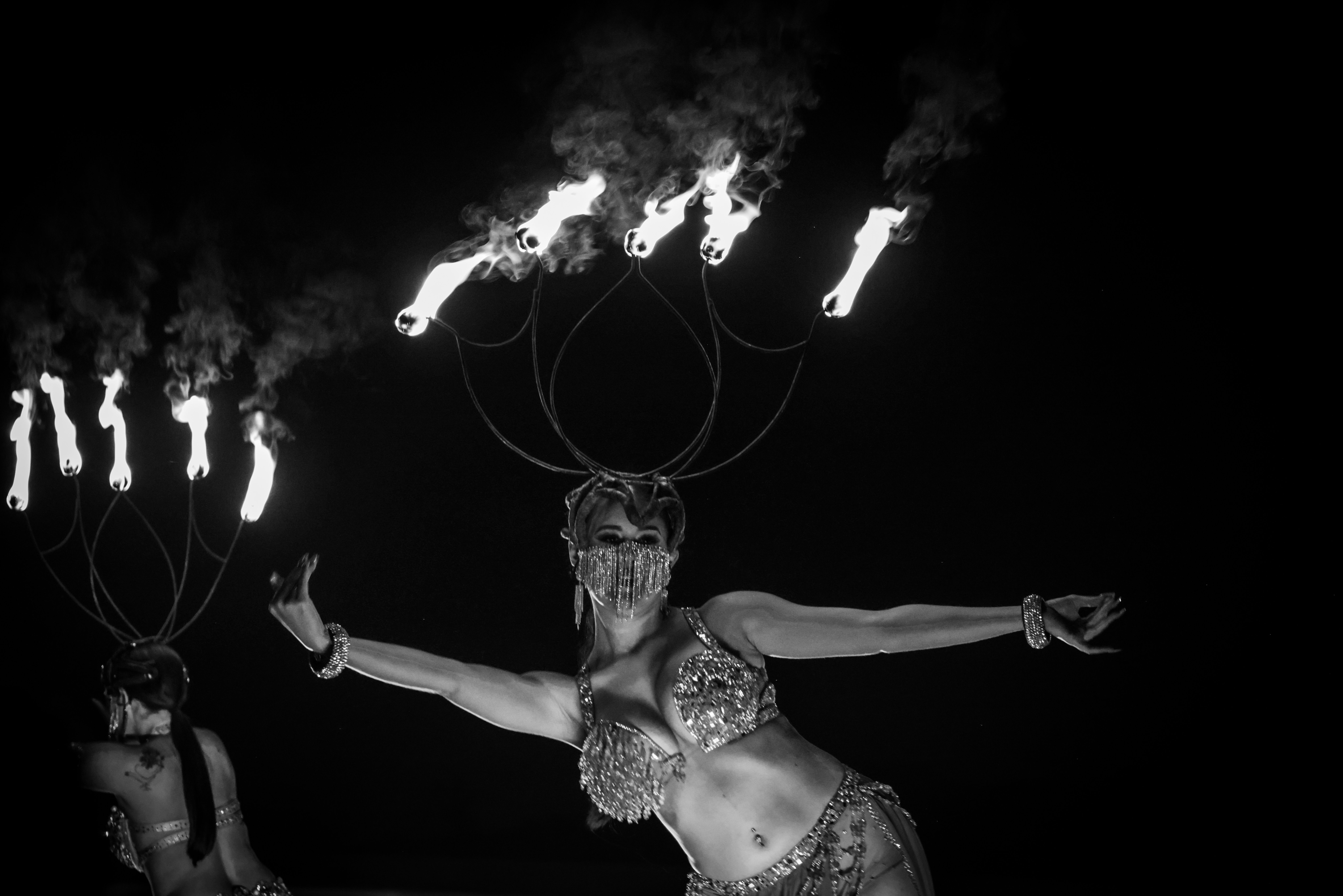 Dazzling Fire Dance Performance at Night · Free Stock Photo