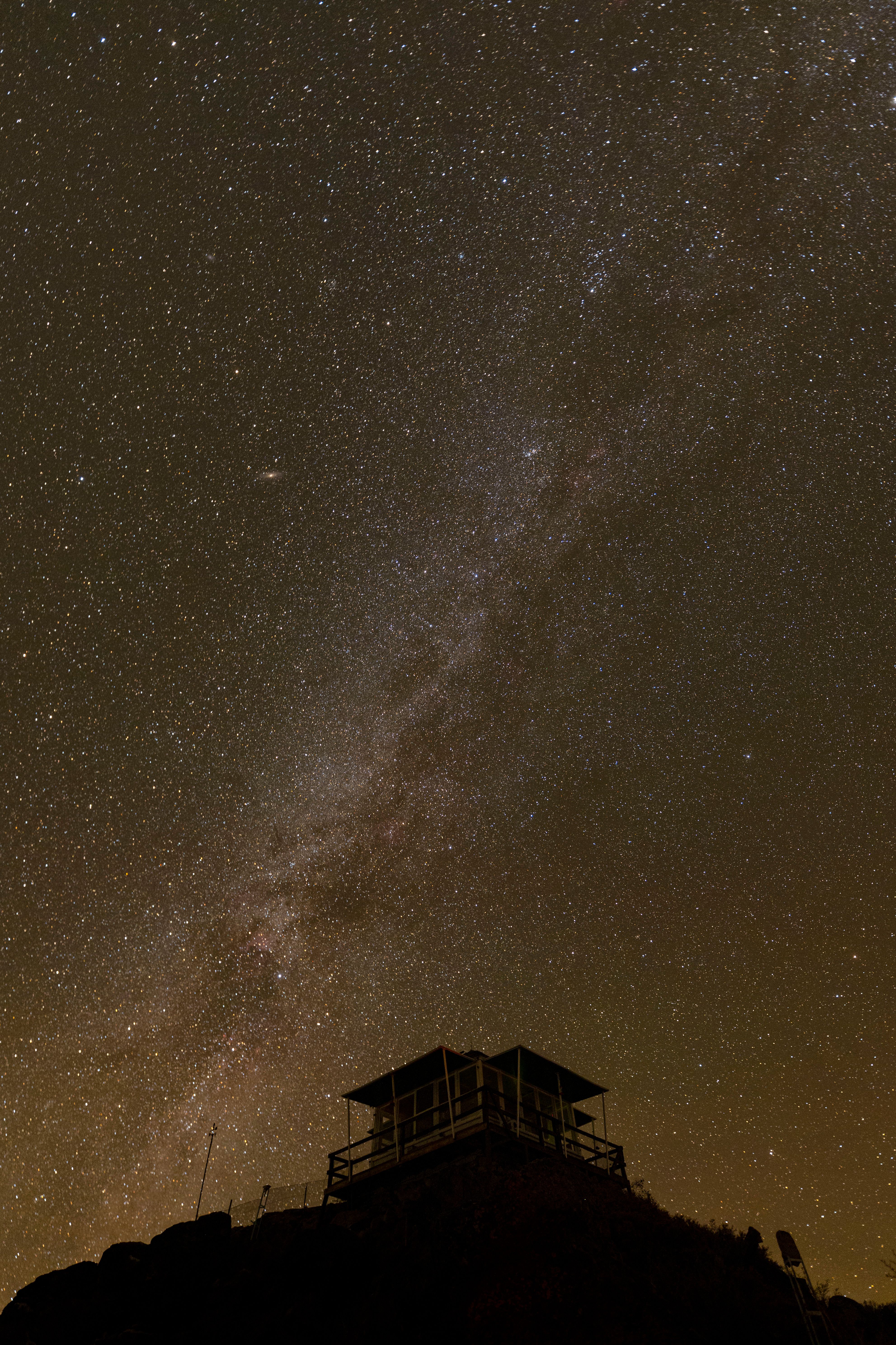 Stunning Night Sky with Milky Way Over Cabin · Free Stock Photo