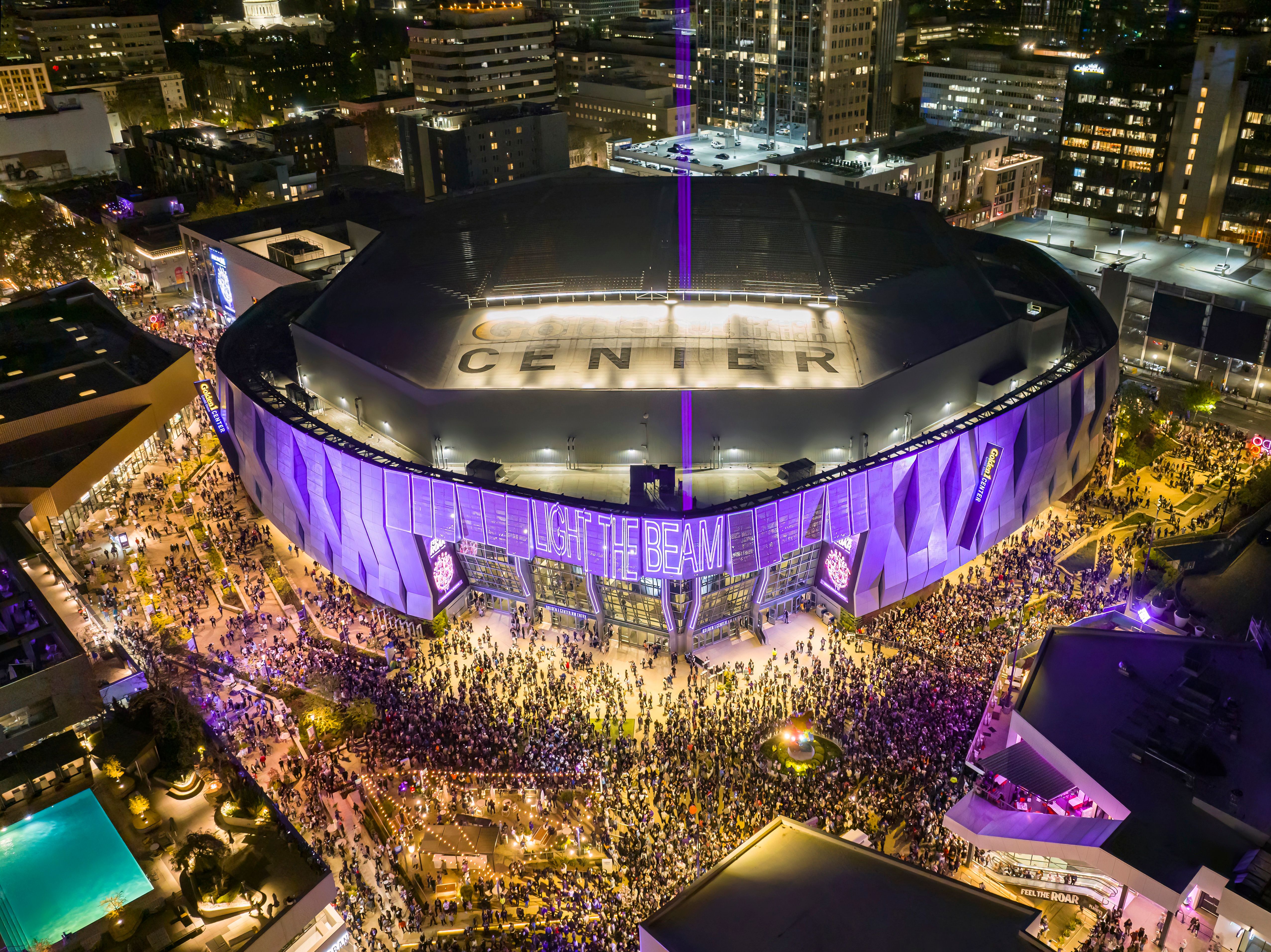 Aerial Night View of Packed Stadium in Sacramento · Free Stock Photo