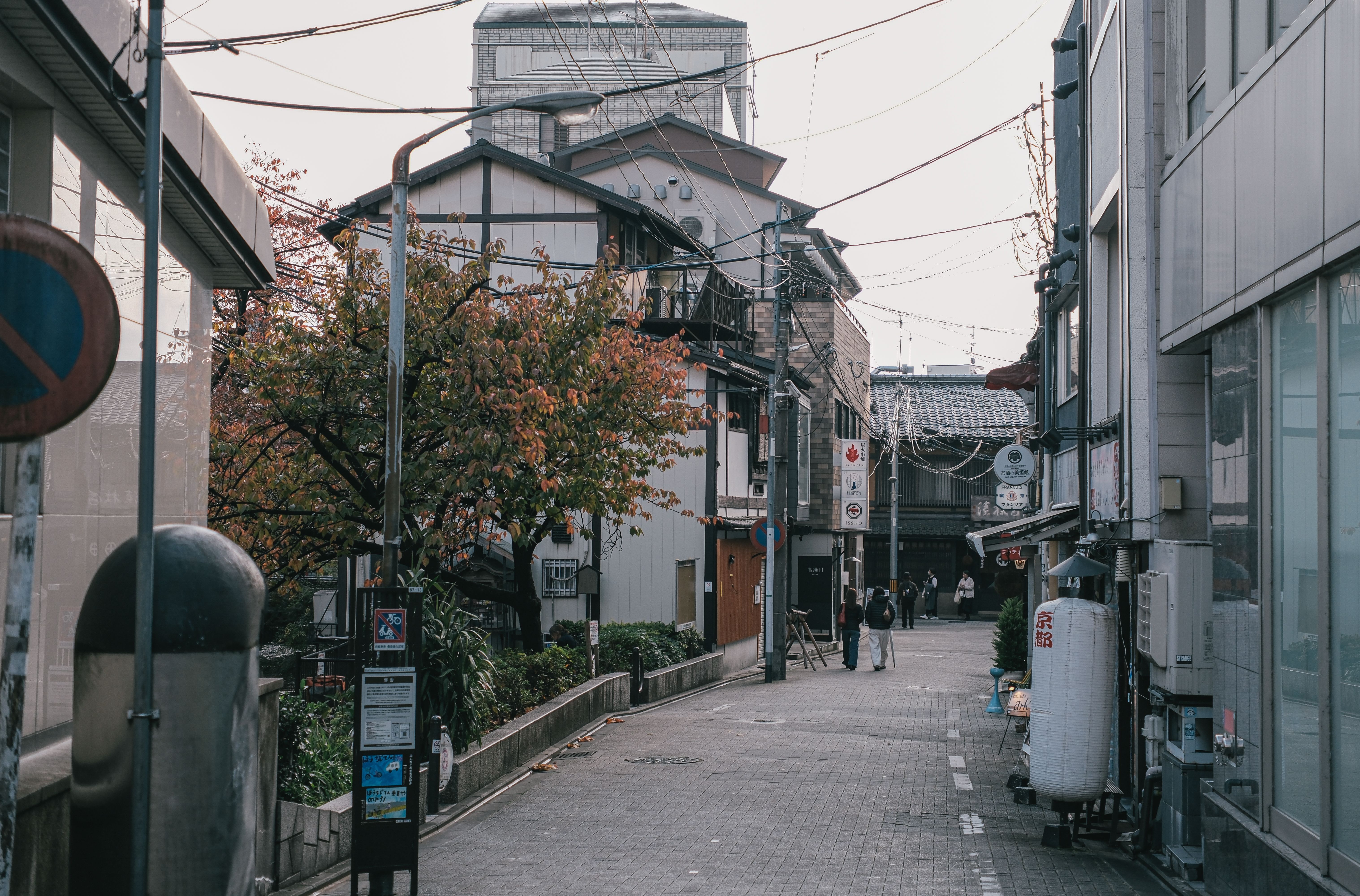 Quaint Street Scene with Traditional Architecture · Free Stock Photo