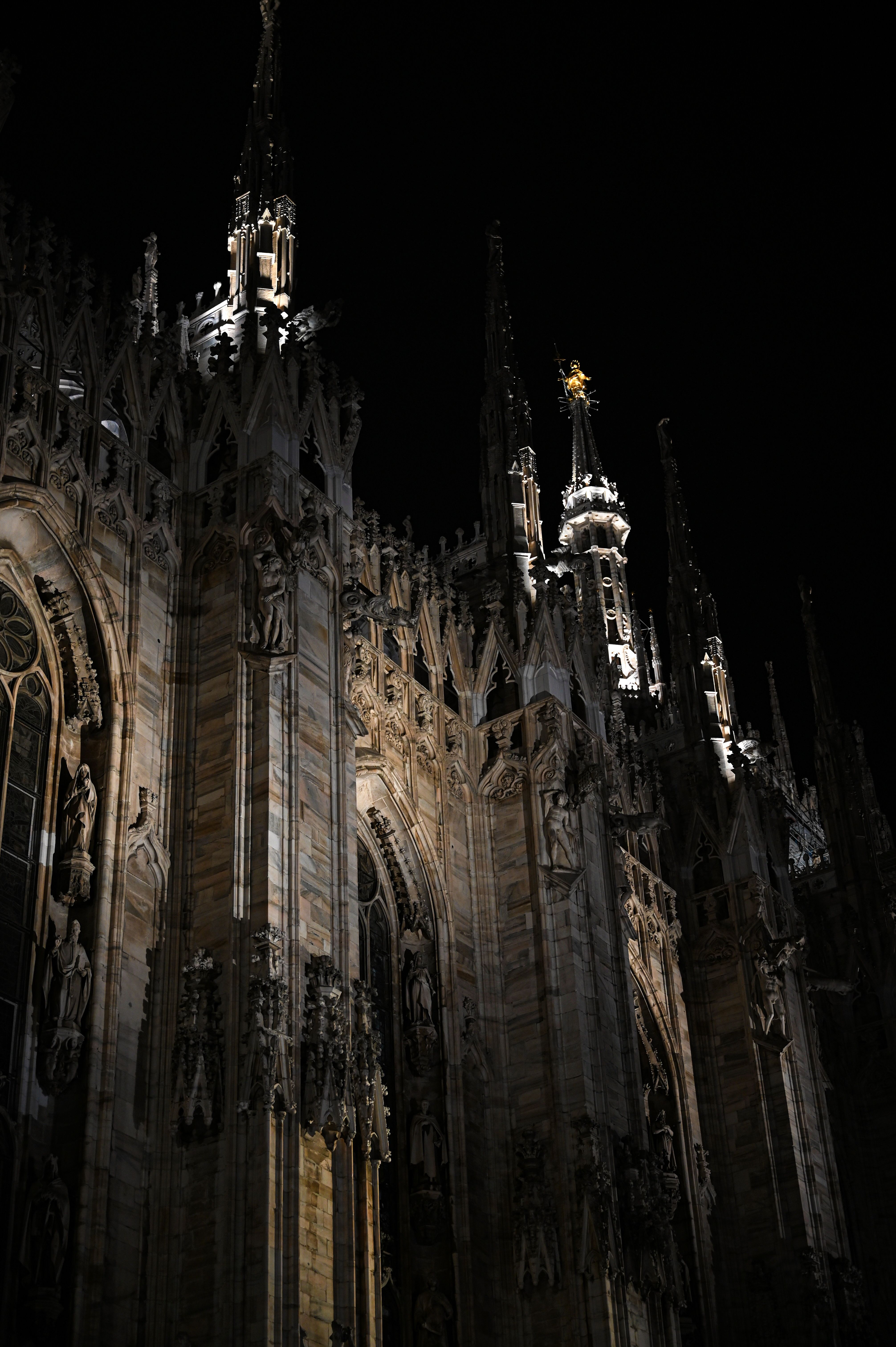 Gothic Architecture of Milan Cathedral at Night · Free Stock Photo