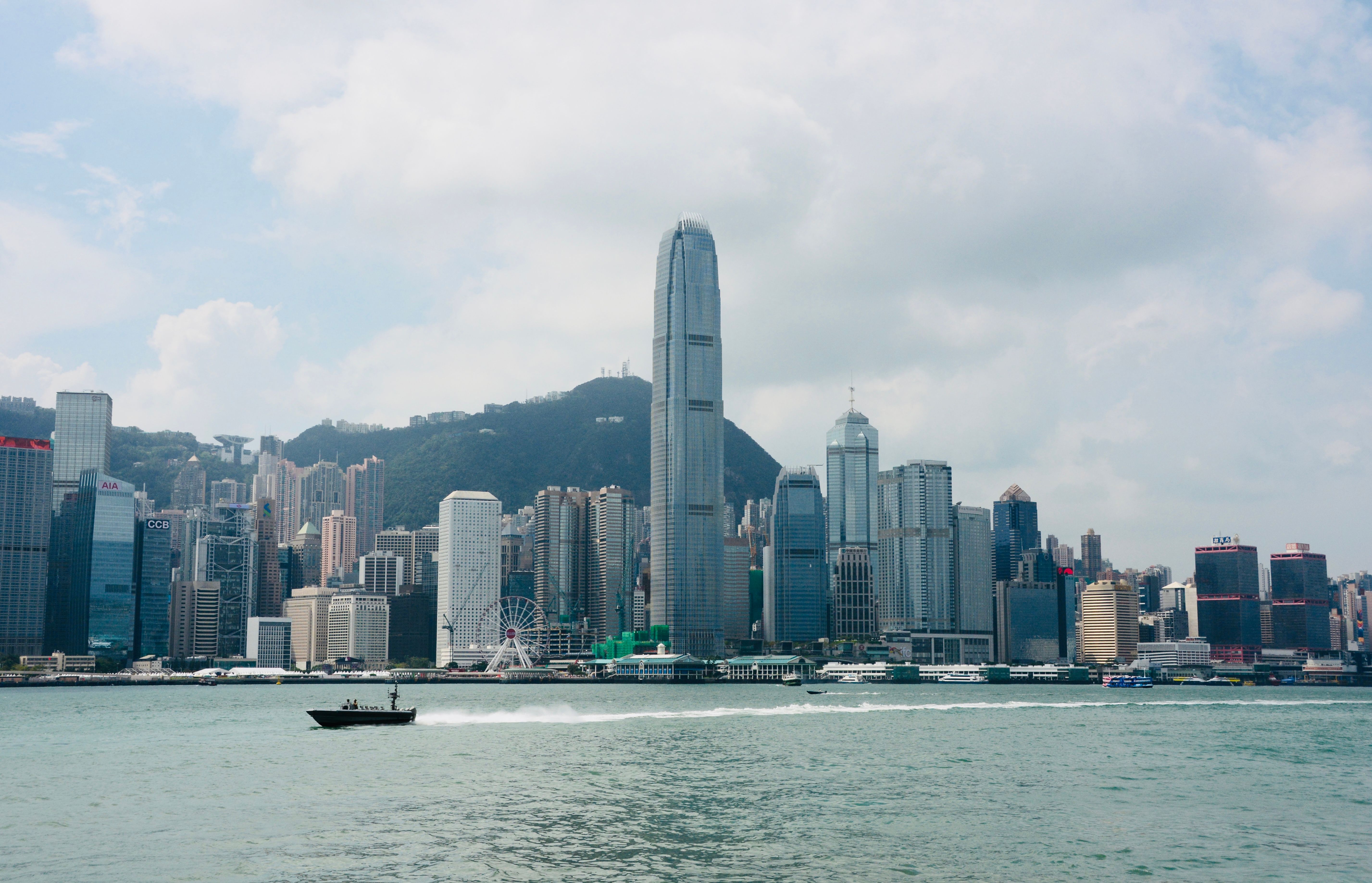 Iconic Hong Kong Skyline with Victoria Harbor · Free Stock Photo