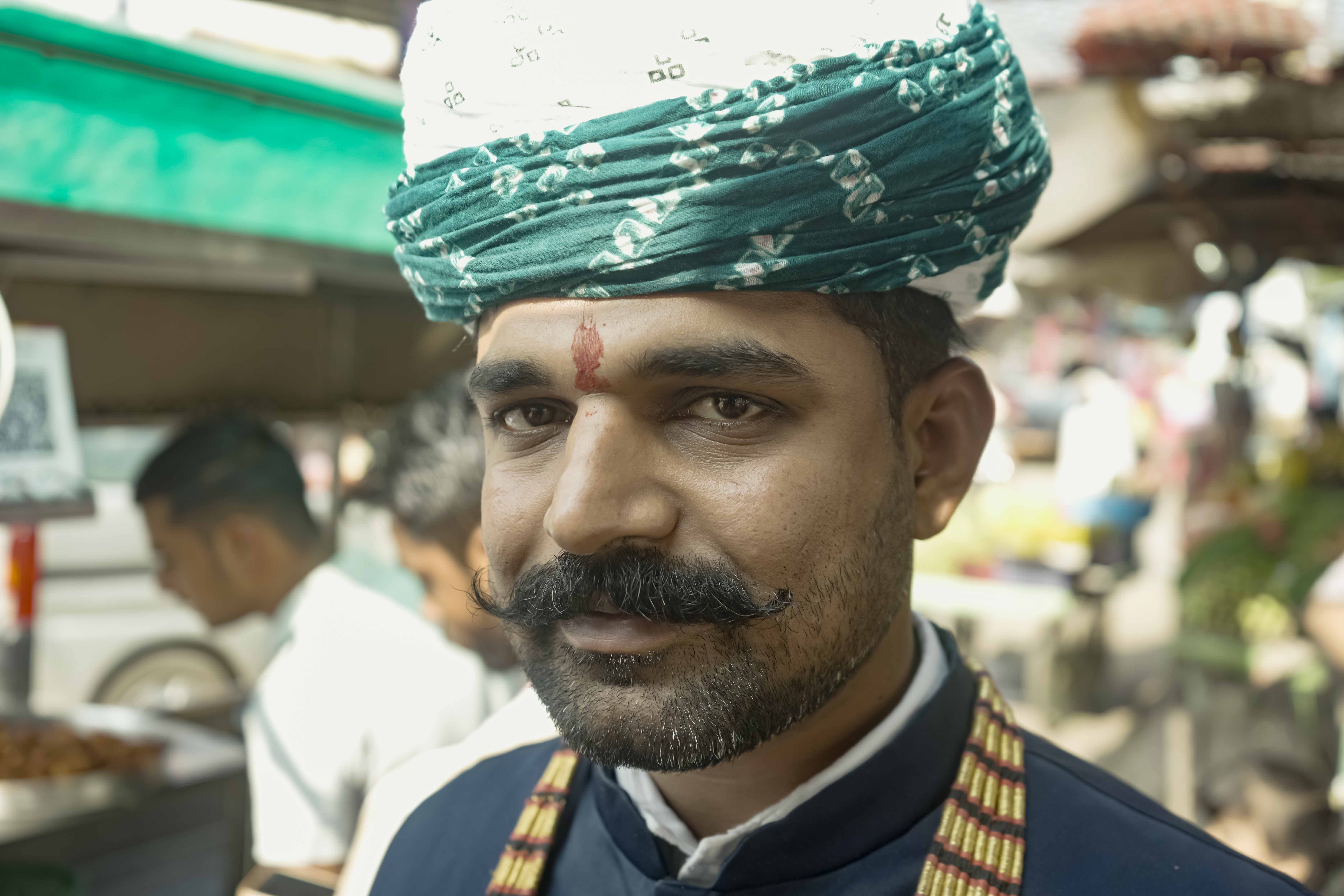 Traditional Portrait of Rajasthani Man in Market · Free Stock Photo