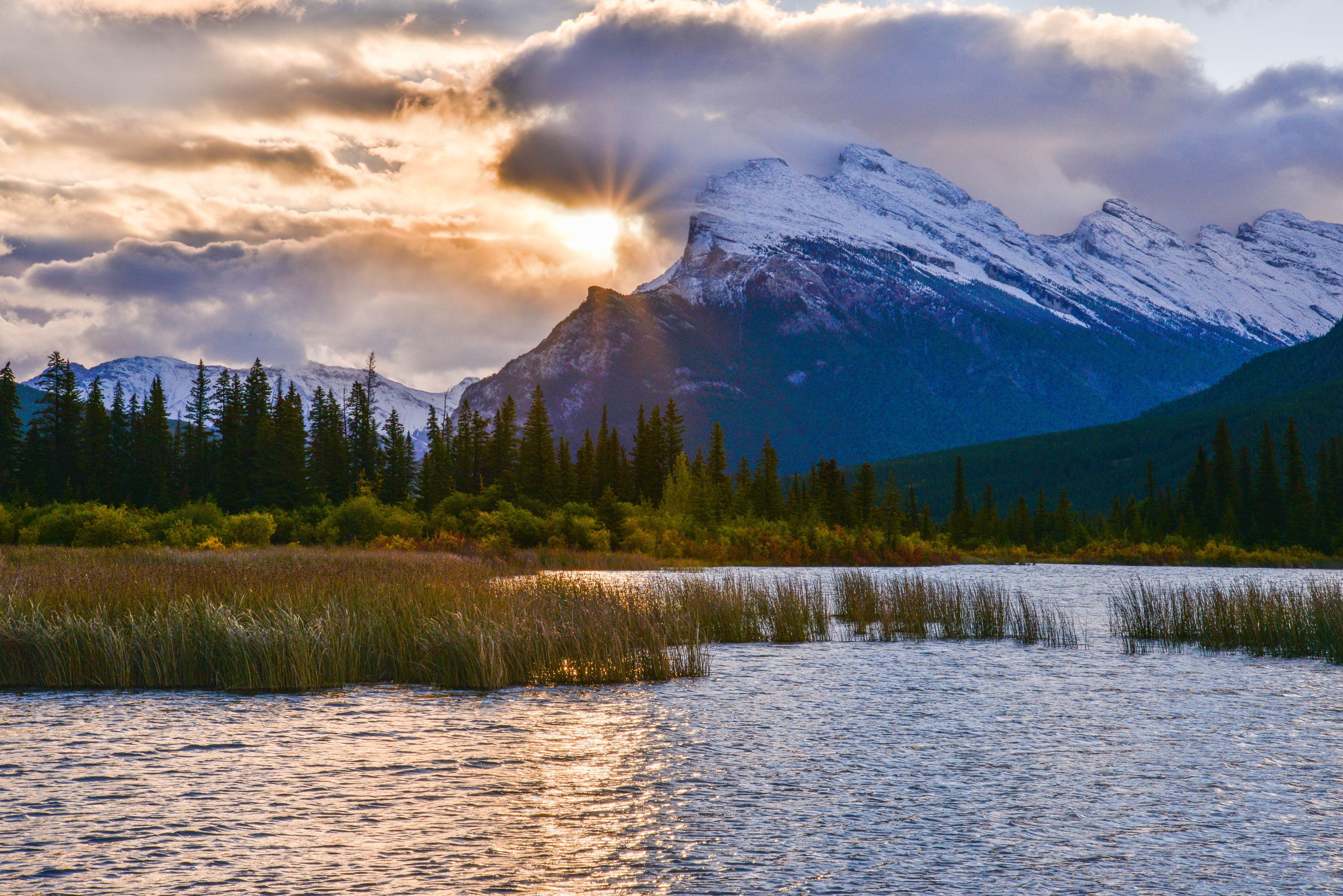 Stunning Sunrise Over Mount Rundle in Banff National Park · Free Stock ...