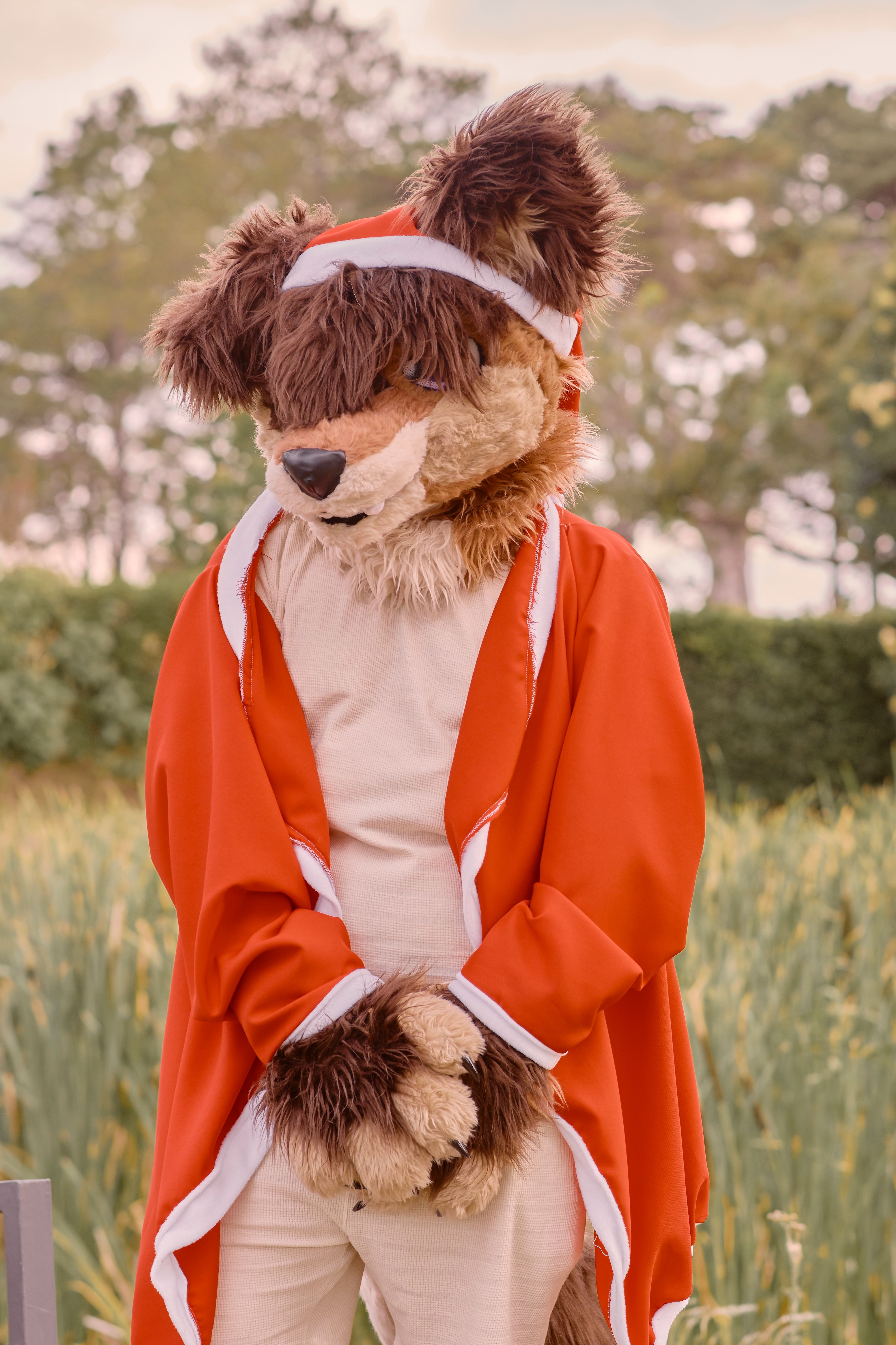 Furry Cosplay with Red Costume Outdoors · Free Stock Photo