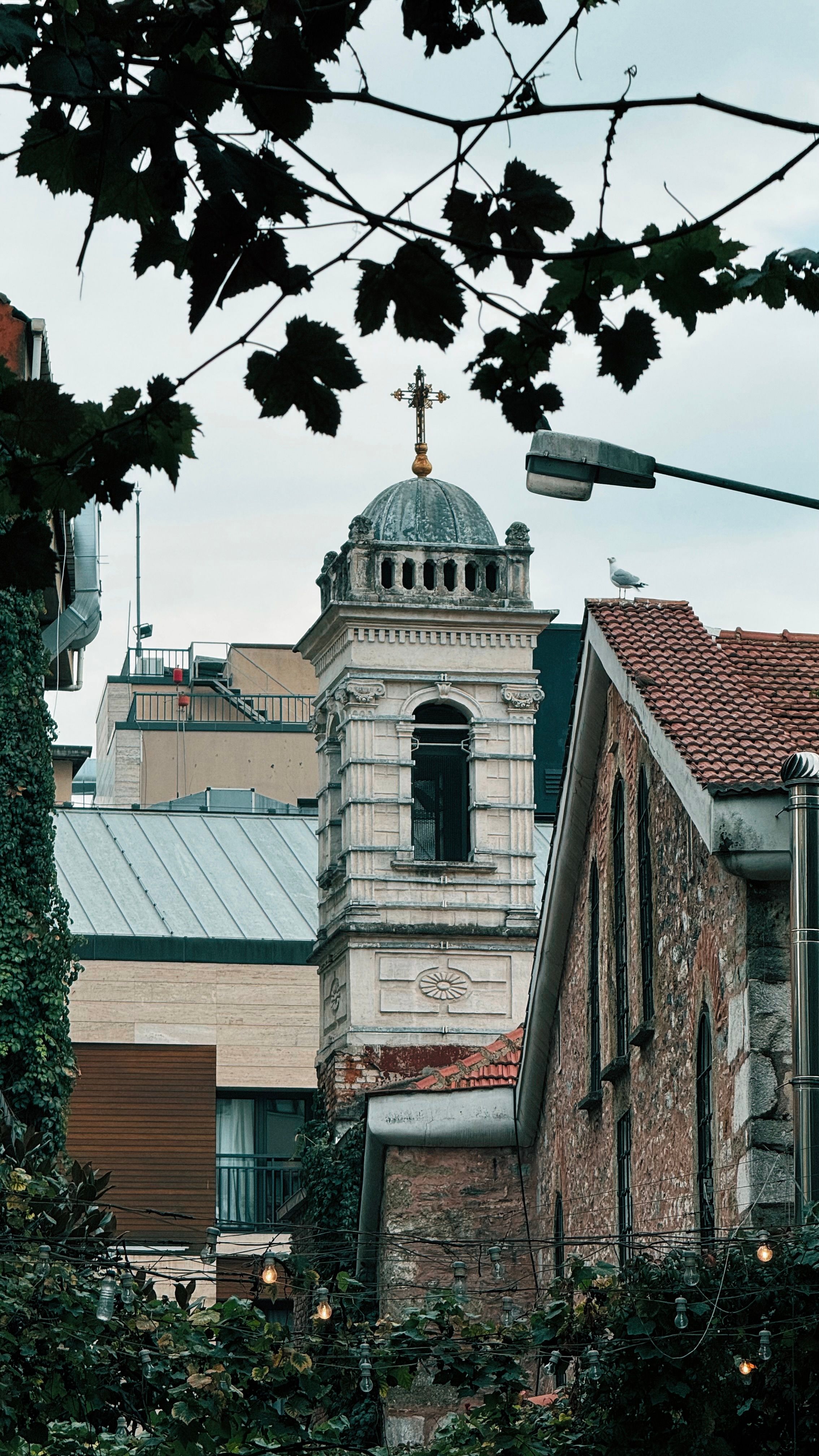Historic Urban Church Tower in Leafy Setting · Free Stock Photo