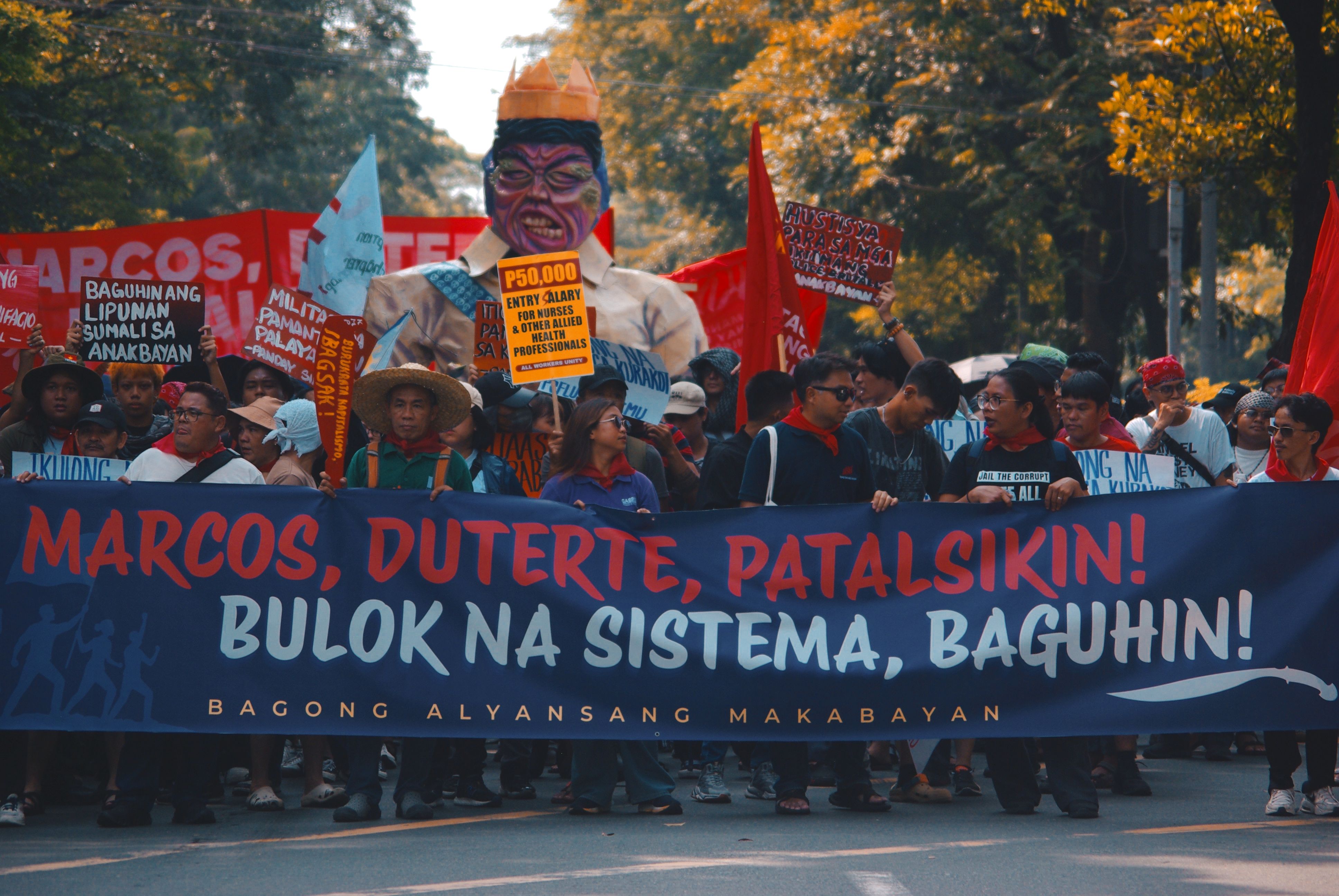 Protest March with Political Banners and Signs · Free Stock Photo