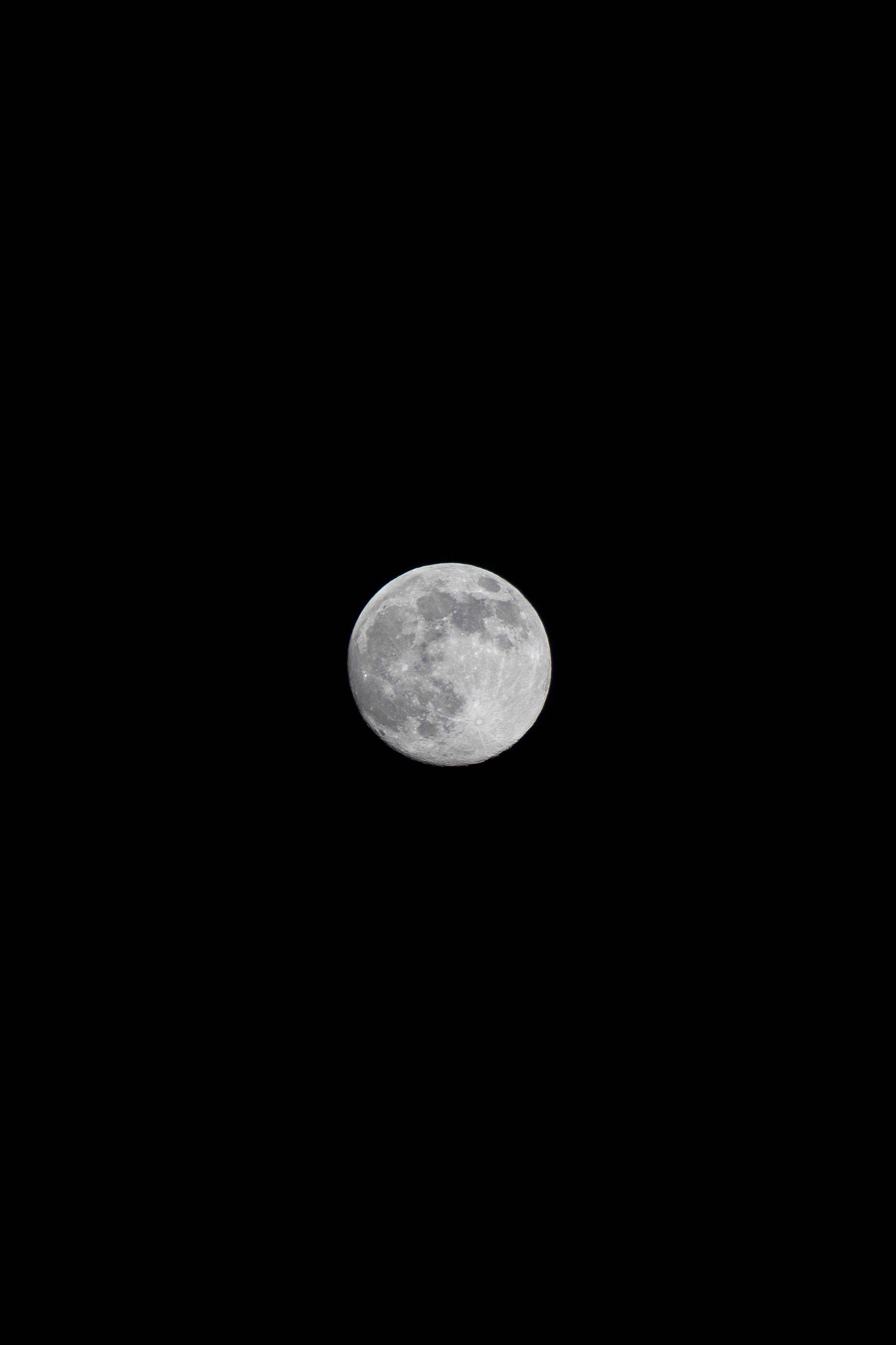 Clear Full Moon Against Black Night Sky · Free Stock Photo