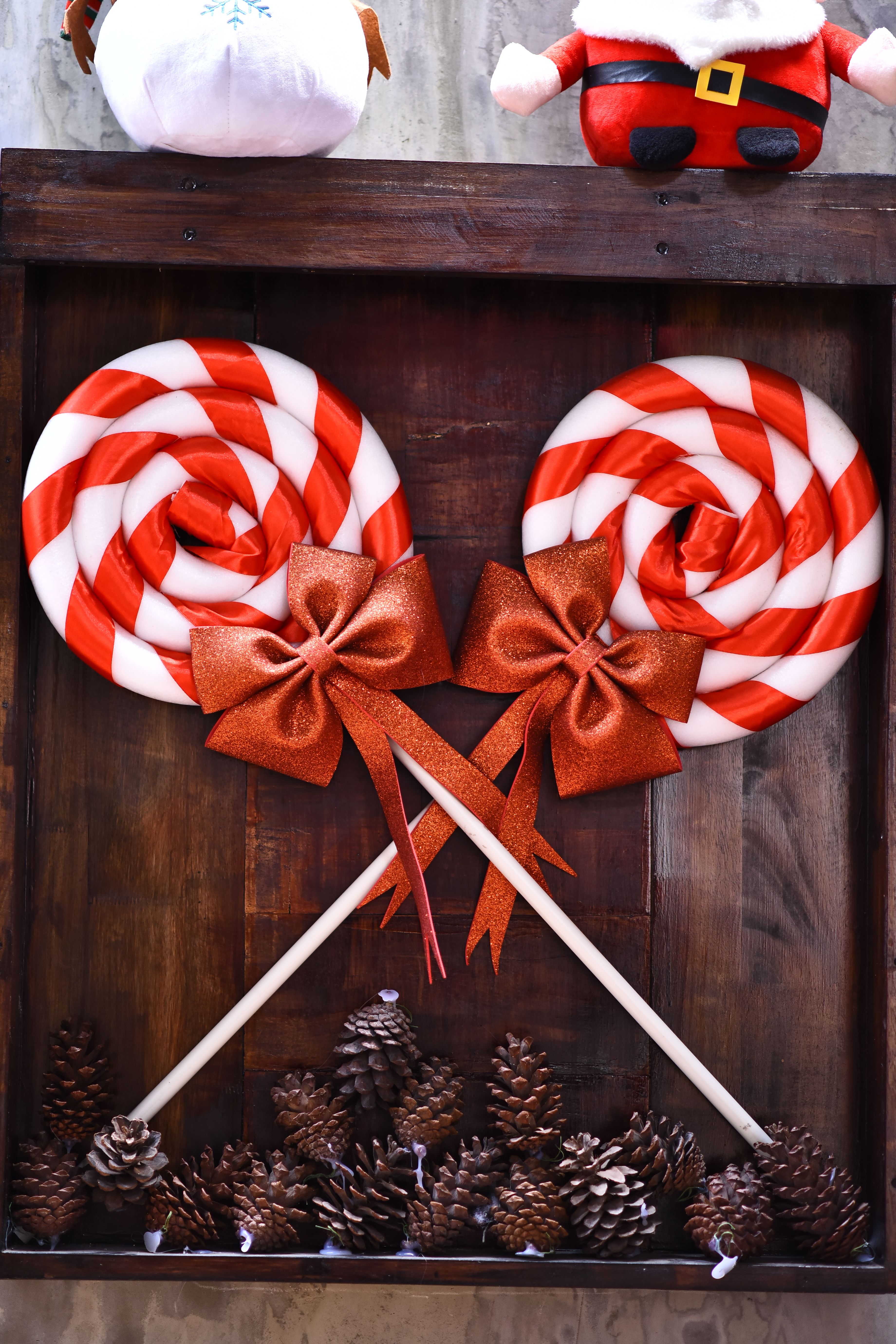Festive Christmas Candy Cane Lollipops Display · Free Stock Photo