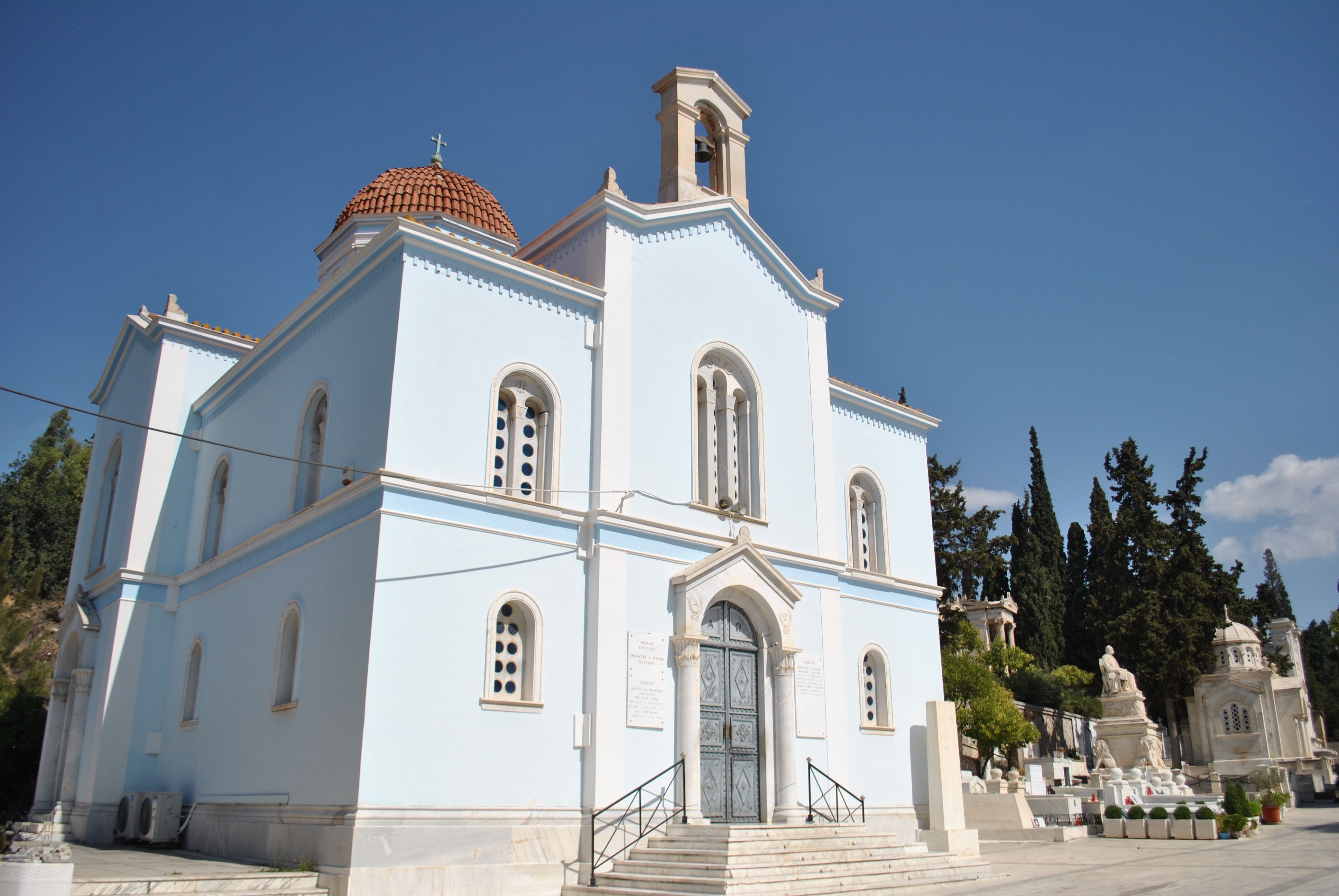 Historic Blue Church Under Clear Sky · Free Stock Photo