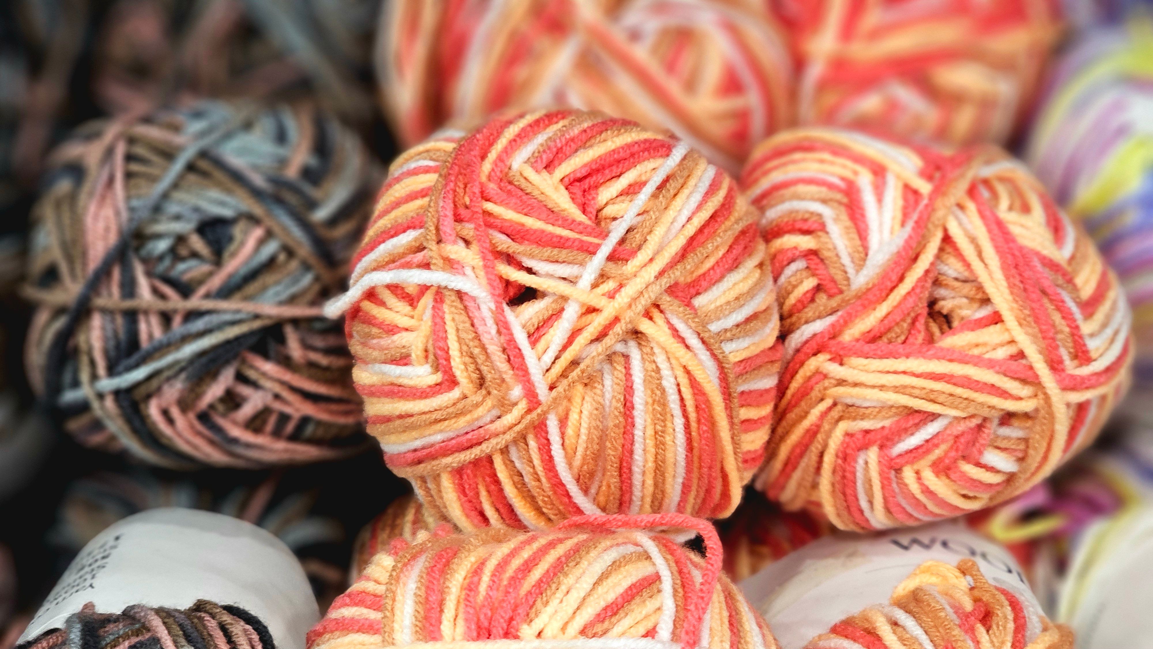 Close-Up of Colorful Yarn Balls for Knitting · Free Stock Photo