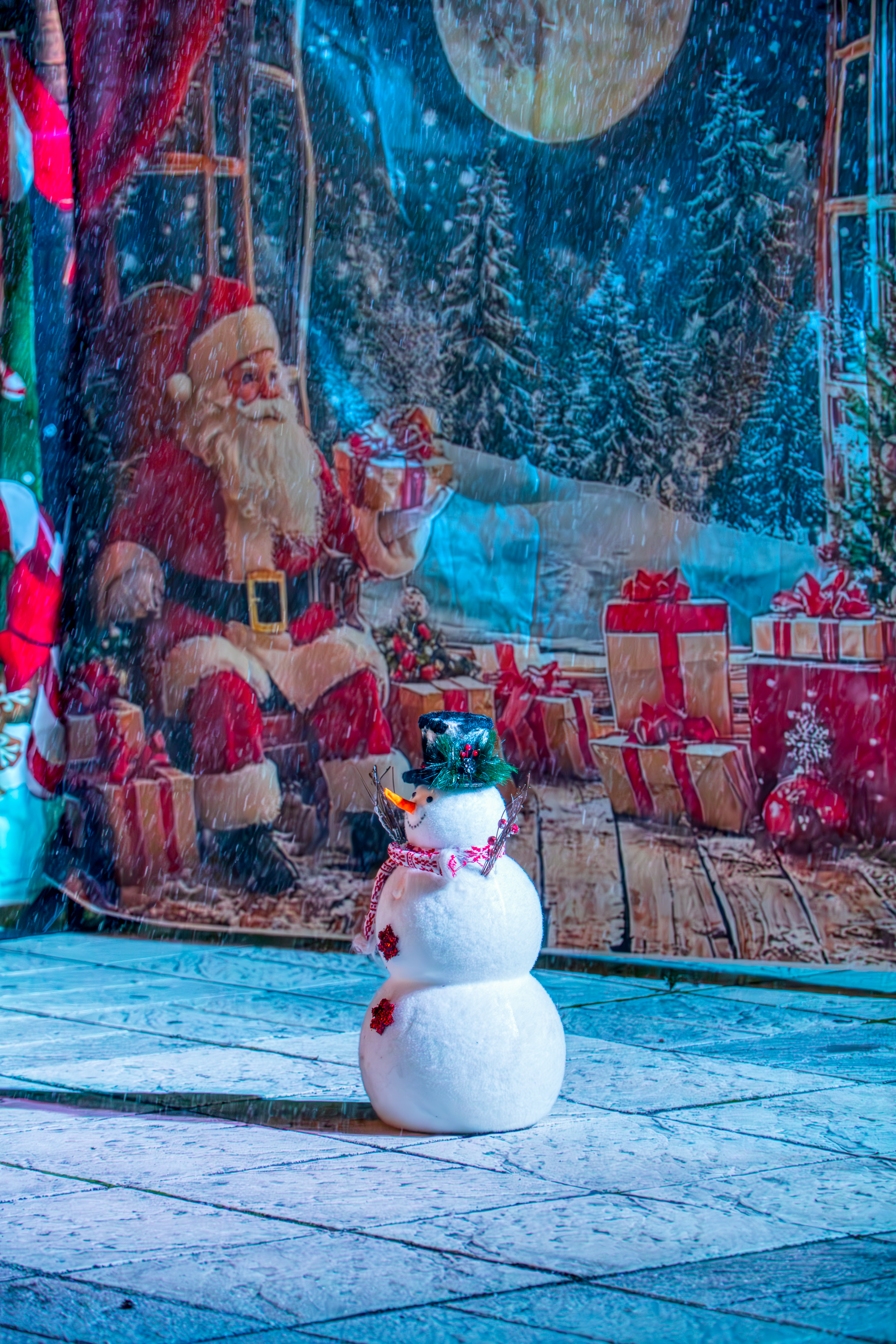 Festive Snowman and Santa Christmas Decoration · Free Stock Photo