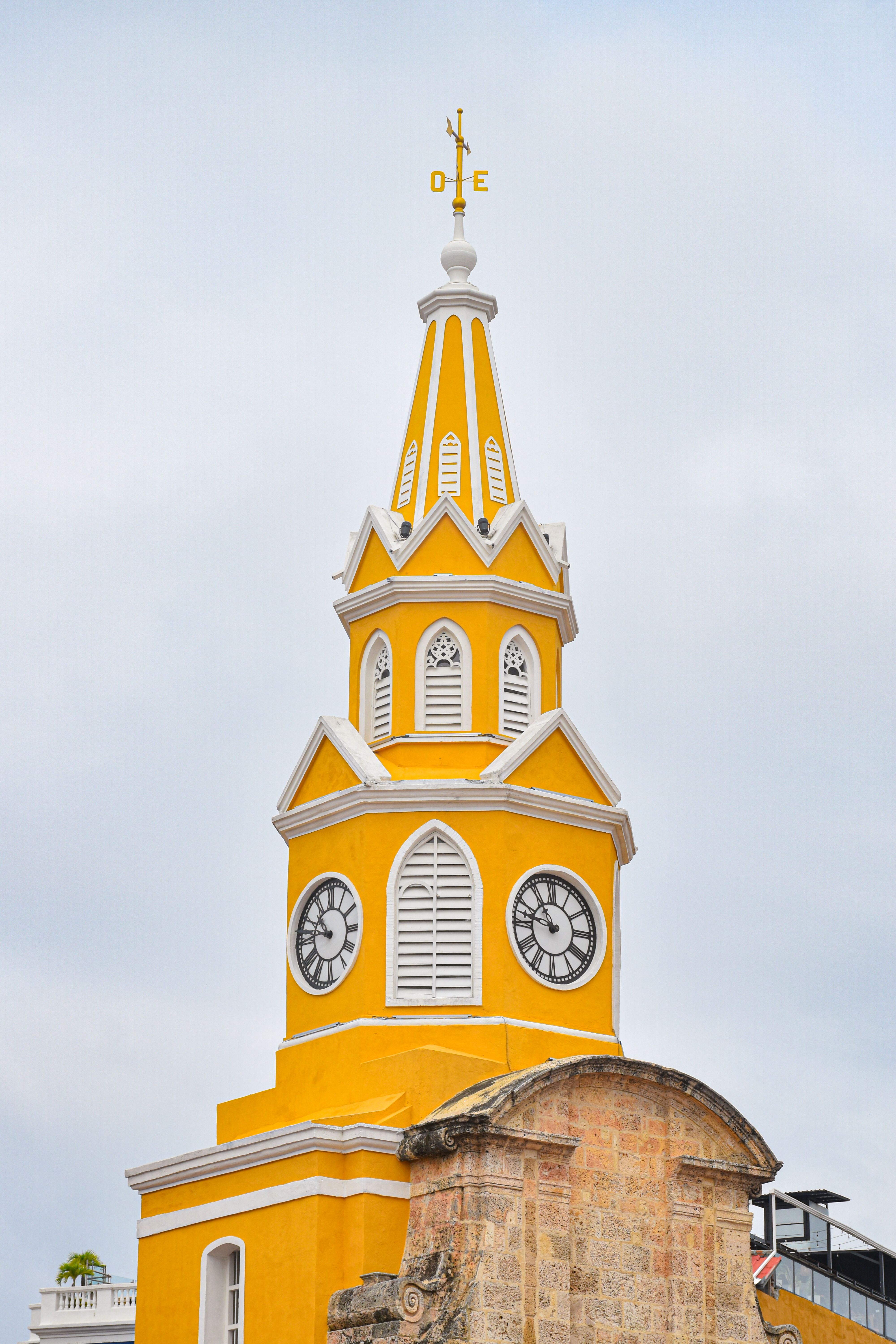 Iconic Yellow Clock Tower in Cartagena, Colombia · Free Stock Photo