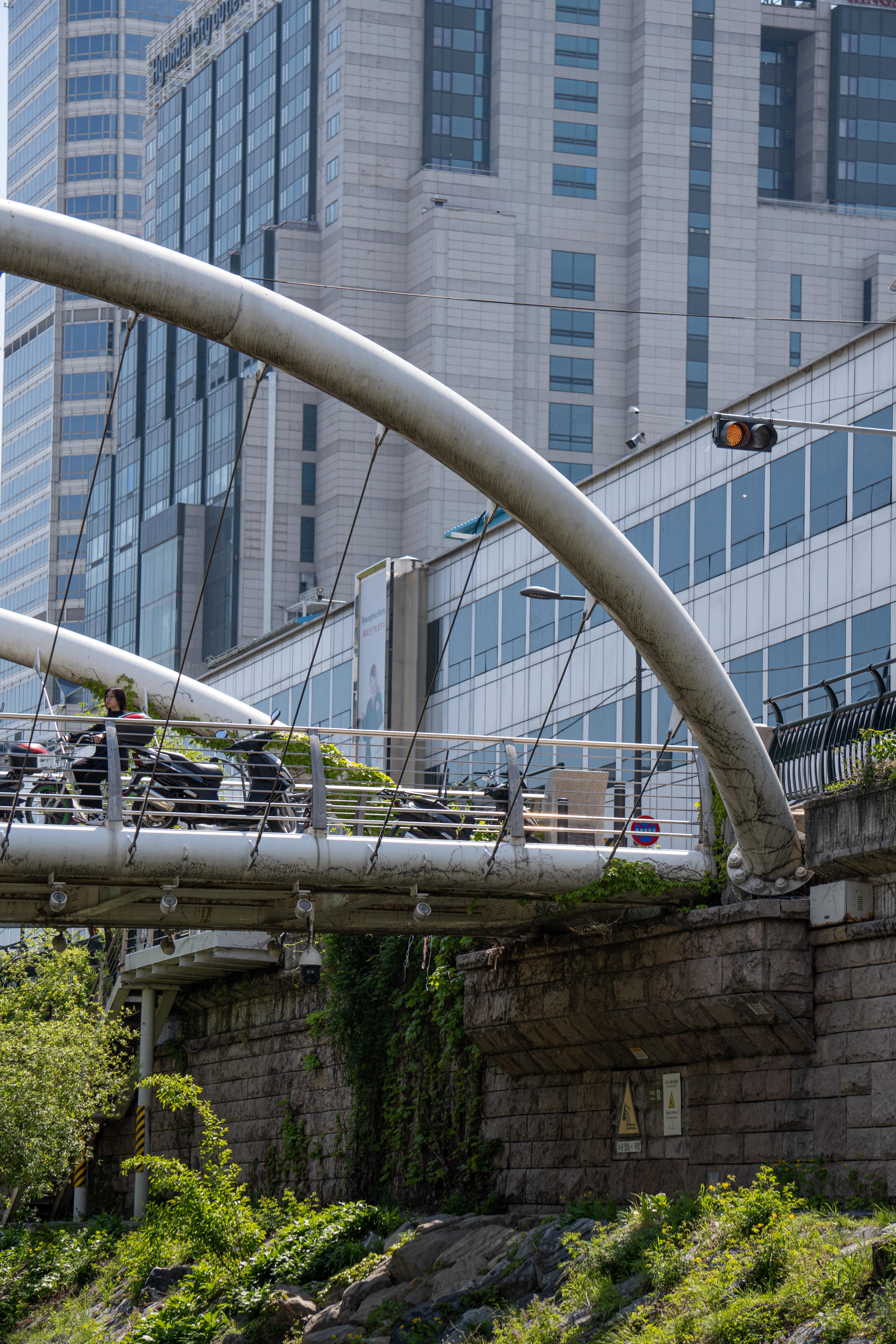 Urban Bridge with City Building Skyline · Free Stock Photo