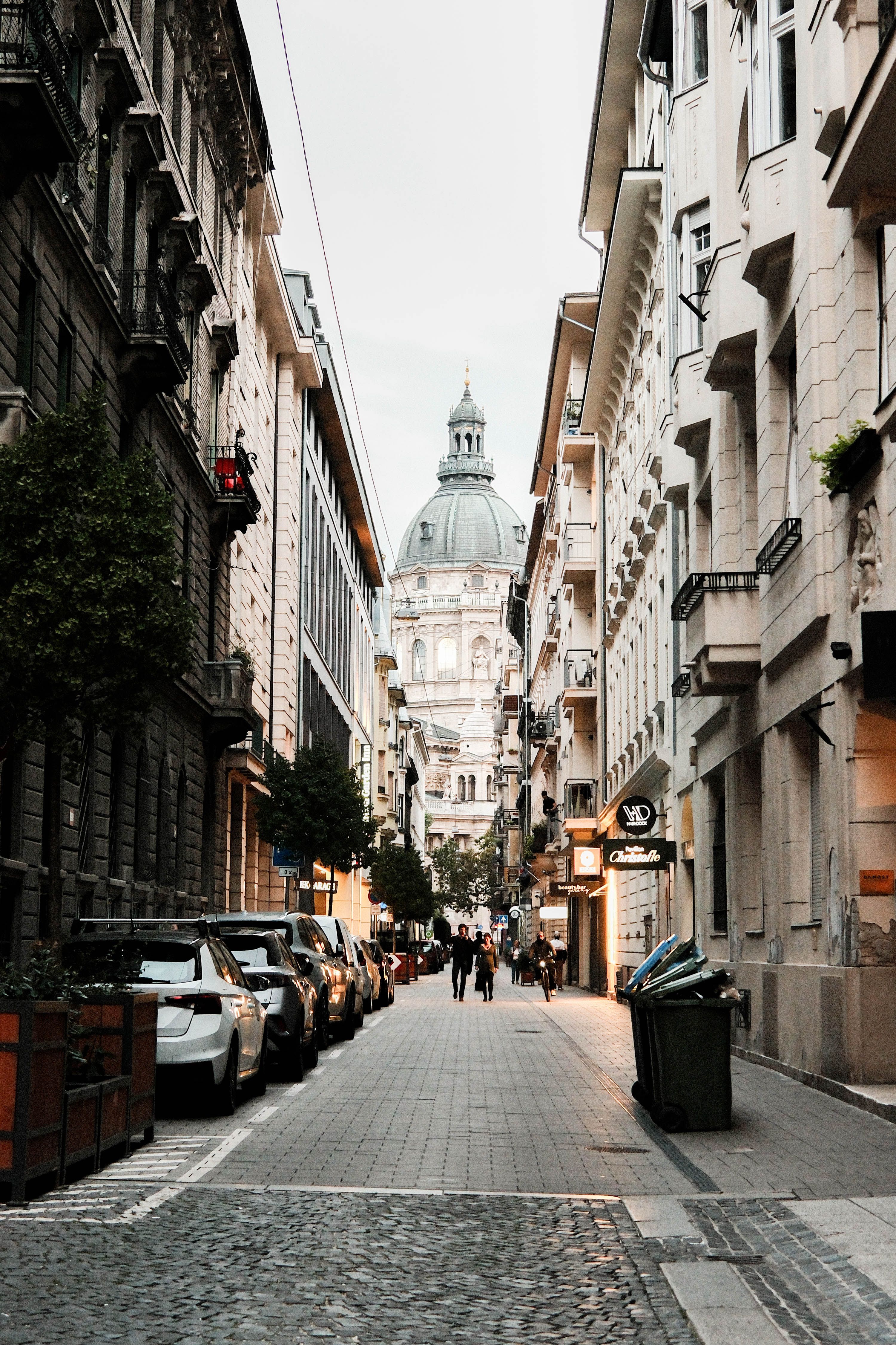 Charming Budapest Street View with St. Stephen's Basilica · Free Stock ...