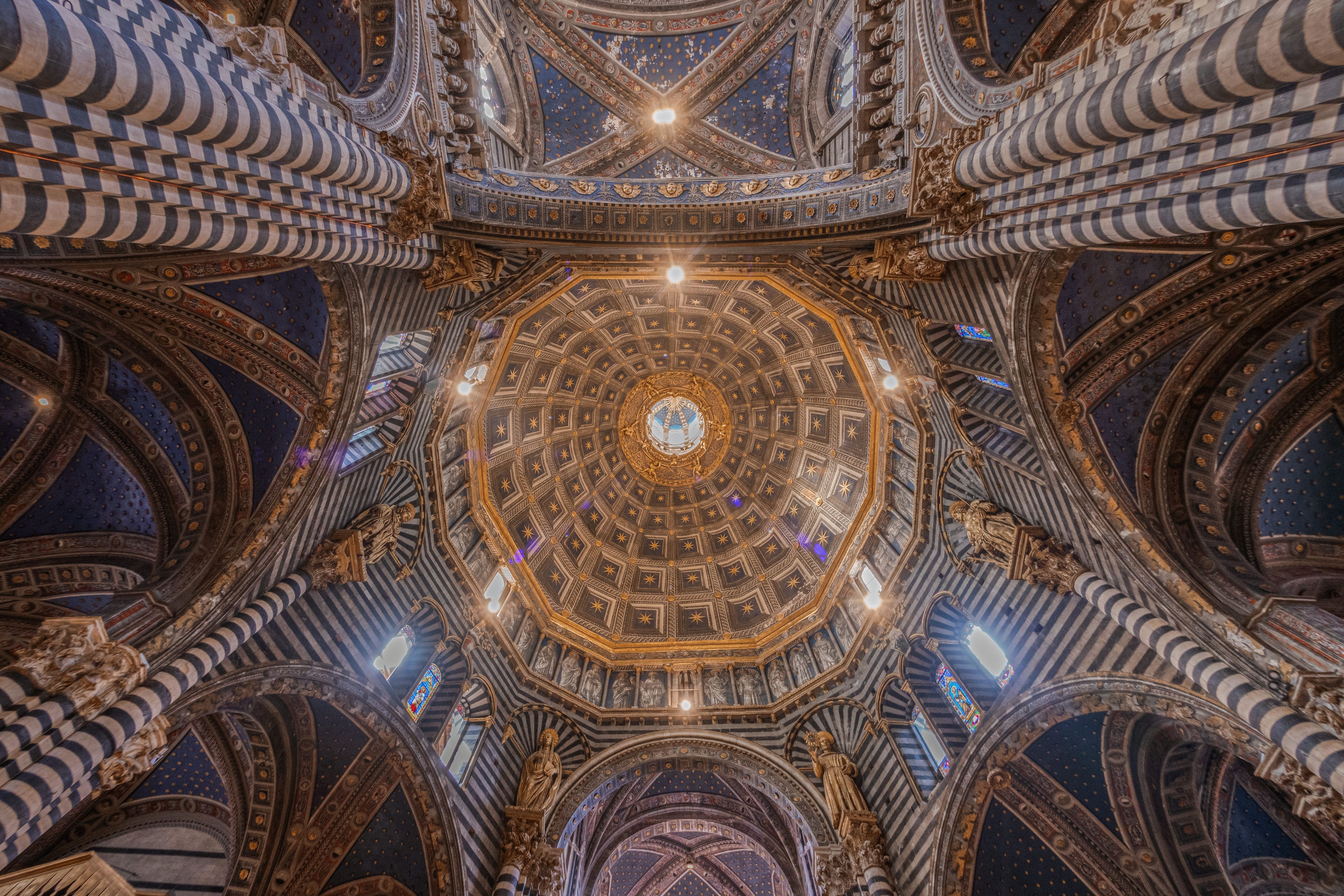 Ornate Architectural Detail of Gothic Dome Ceiling · Free Stock Photo