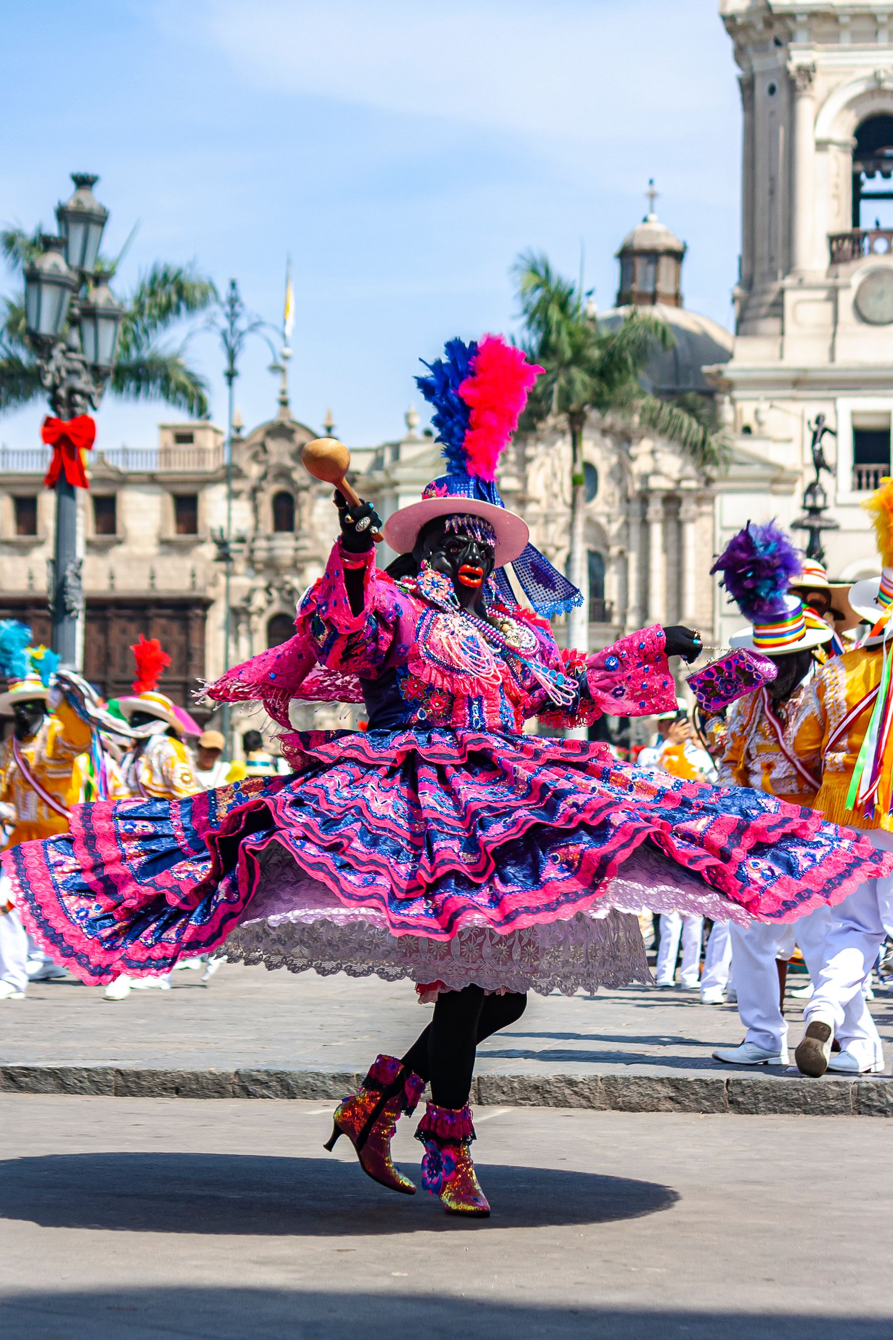 Festive Dance Performance in Lima's Historic Center · Free Stock Photo