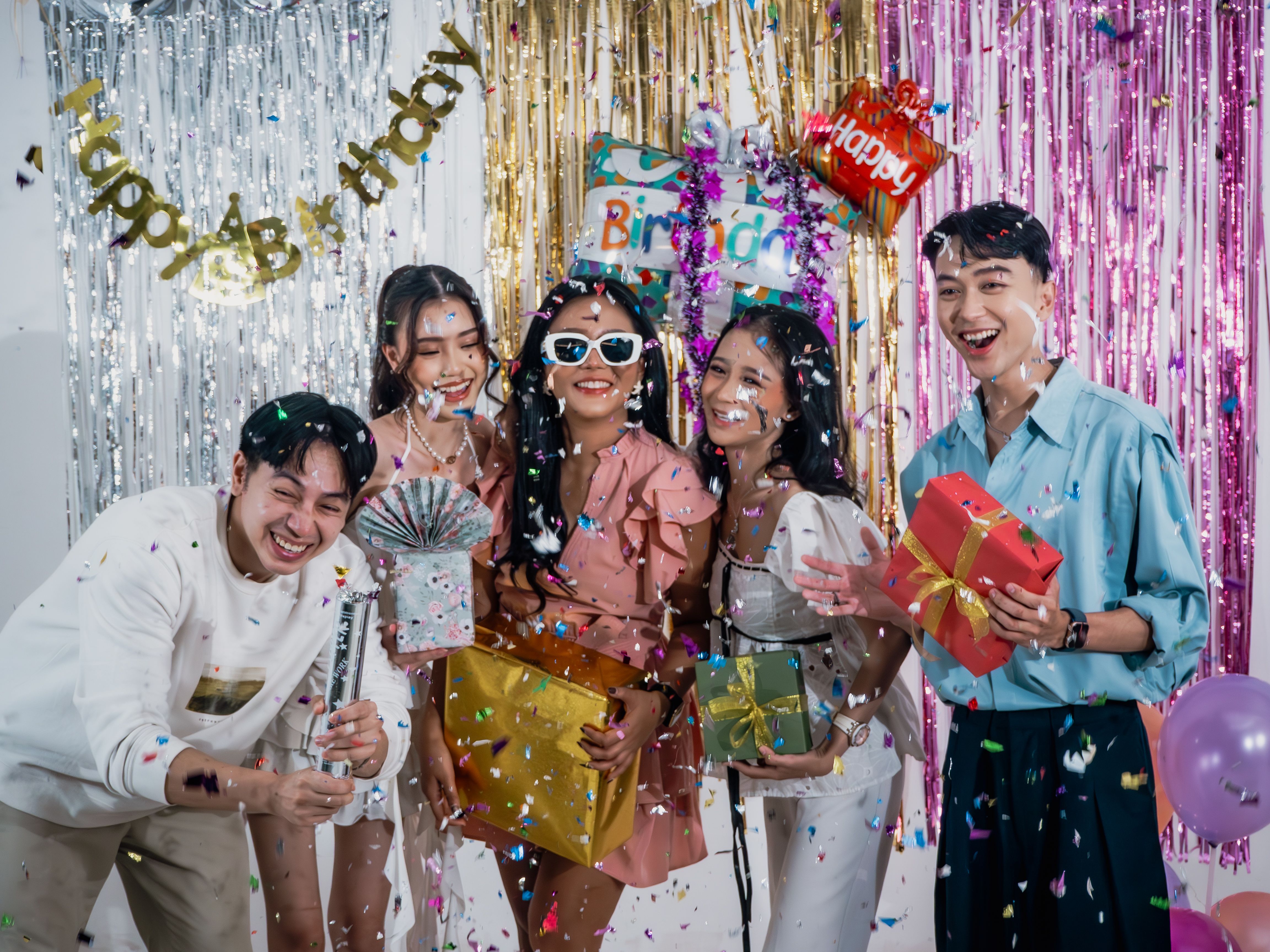 Group of Friends Celebrating a Birthday Party · Free Stock Photo